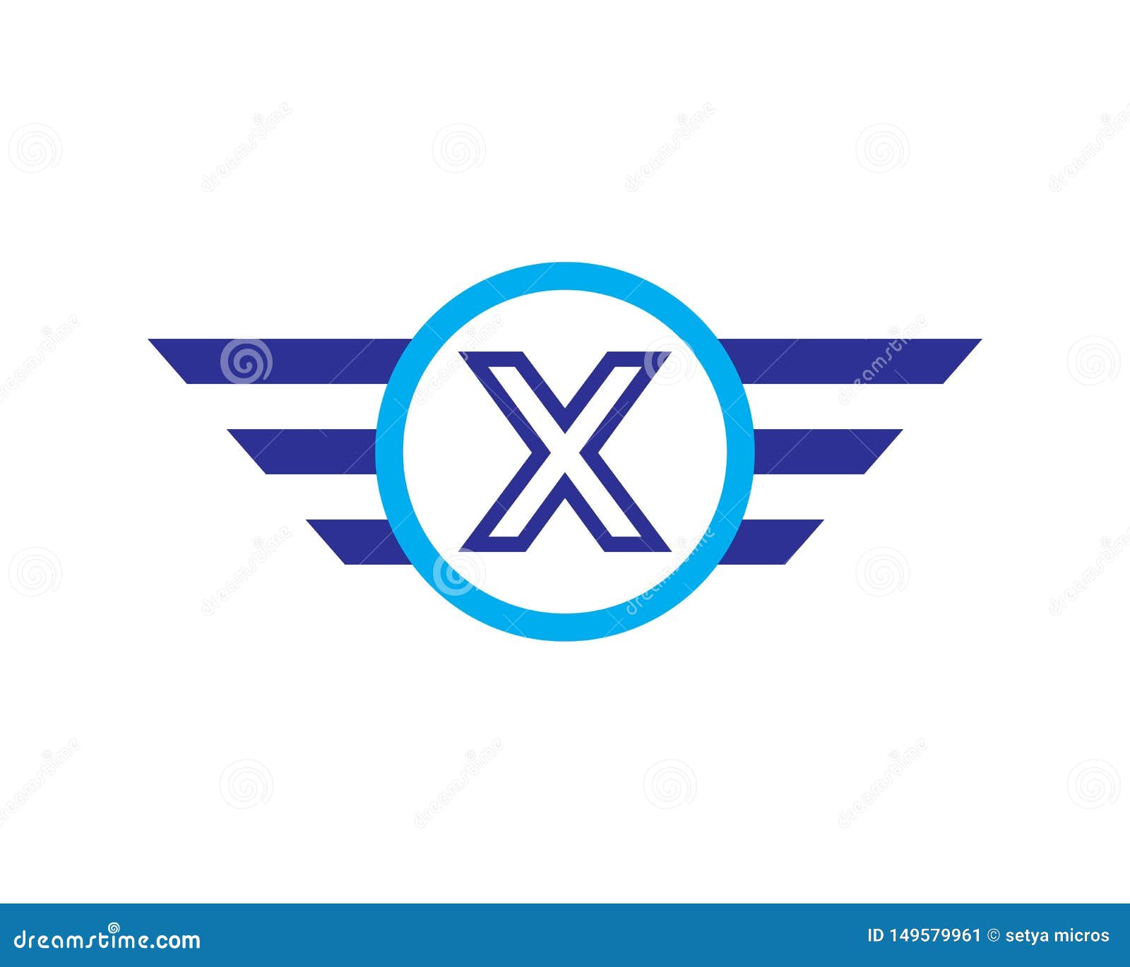 Initial Letter X Wing Logo Template Stock Vector - Illustration of type ...
