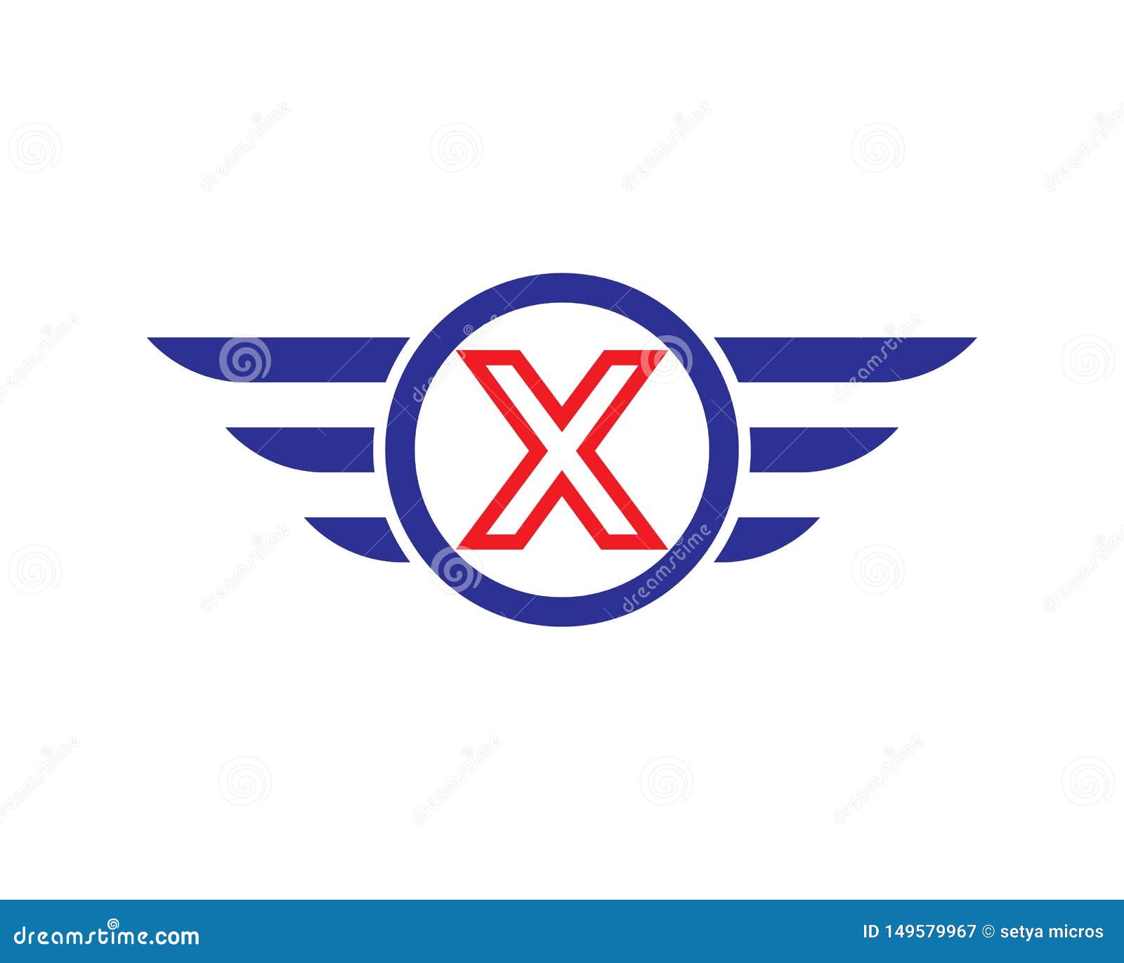 Initial Letter X Wing Logo Template Stock Vector - Illustration of ...