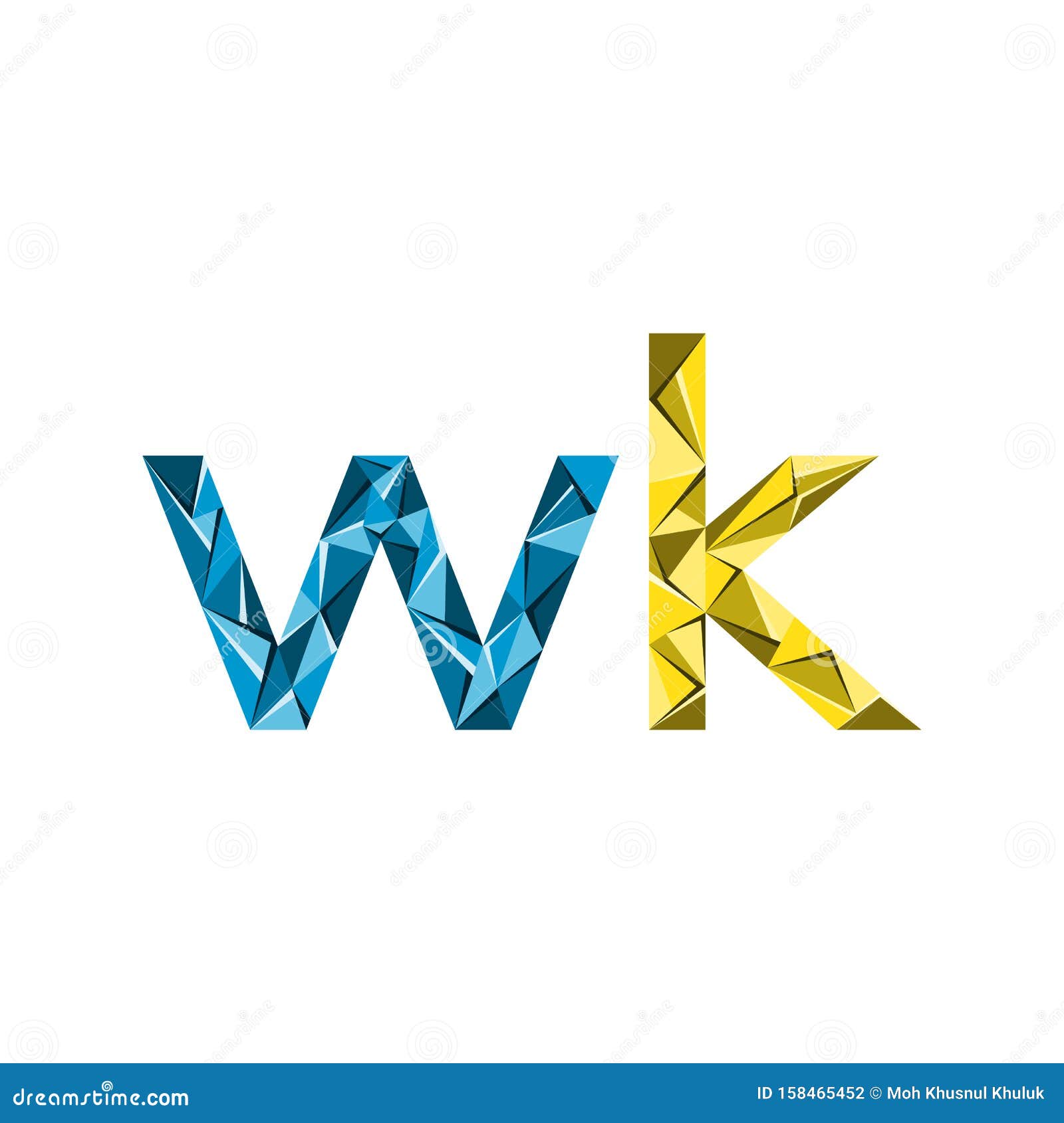 Initial Letter Wk Abstract Triangle Logo Vector Stock Vector ...