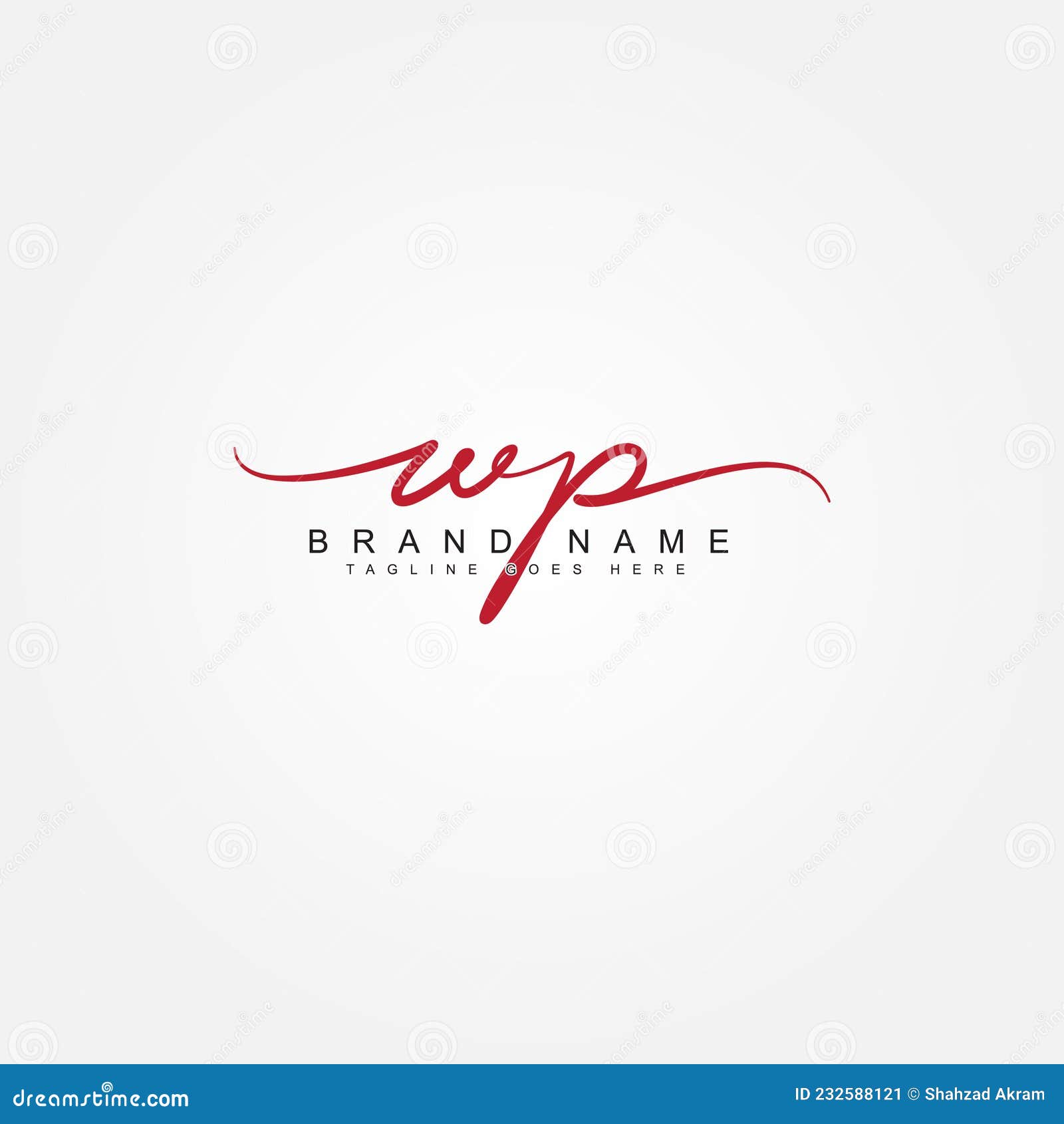 Initial Letter WP Logo - Handwritten Signature Logo Stock Vector ...