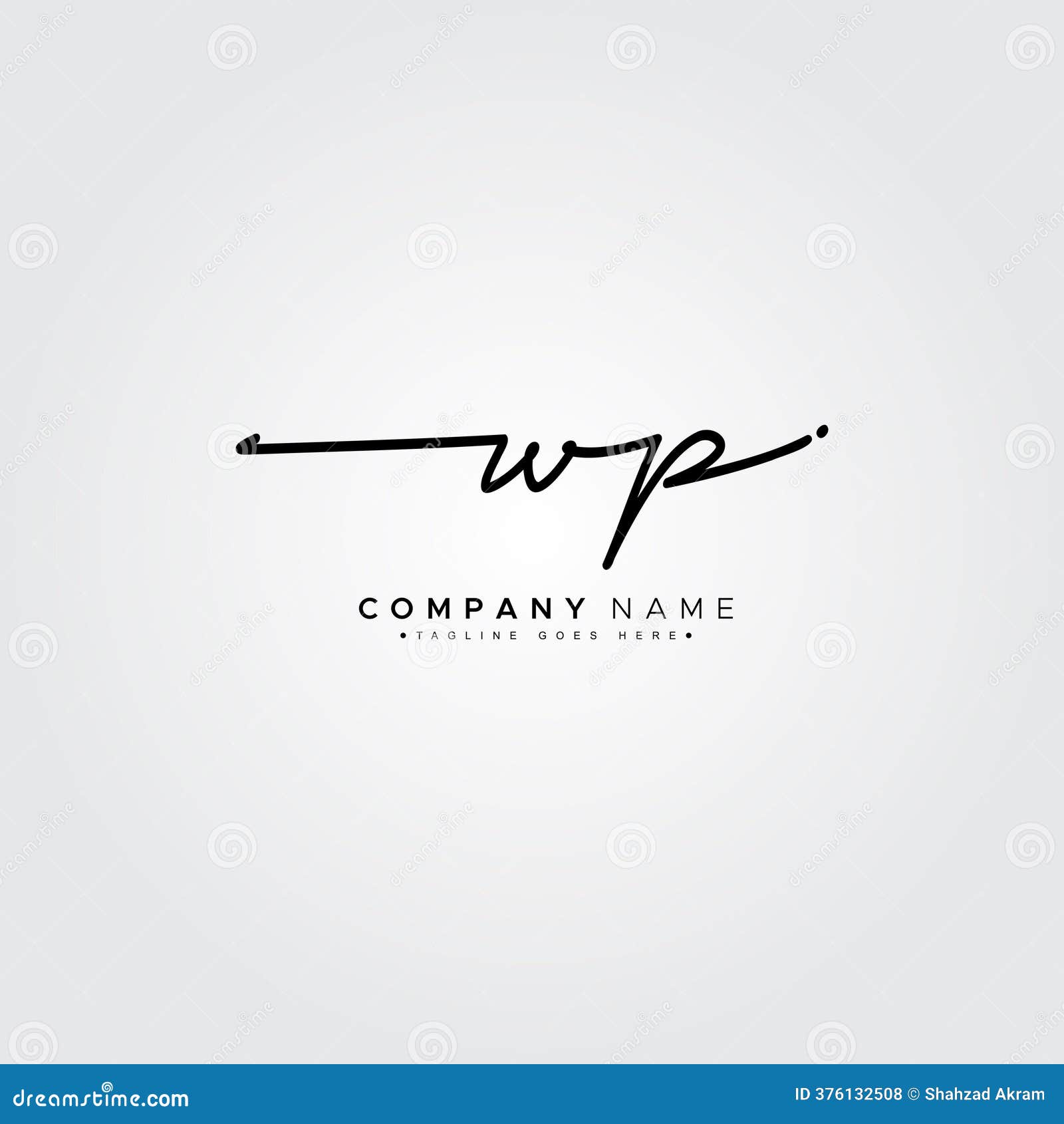 Initial Letter WP Vector Logo Template In Handwritten Signature Style ...