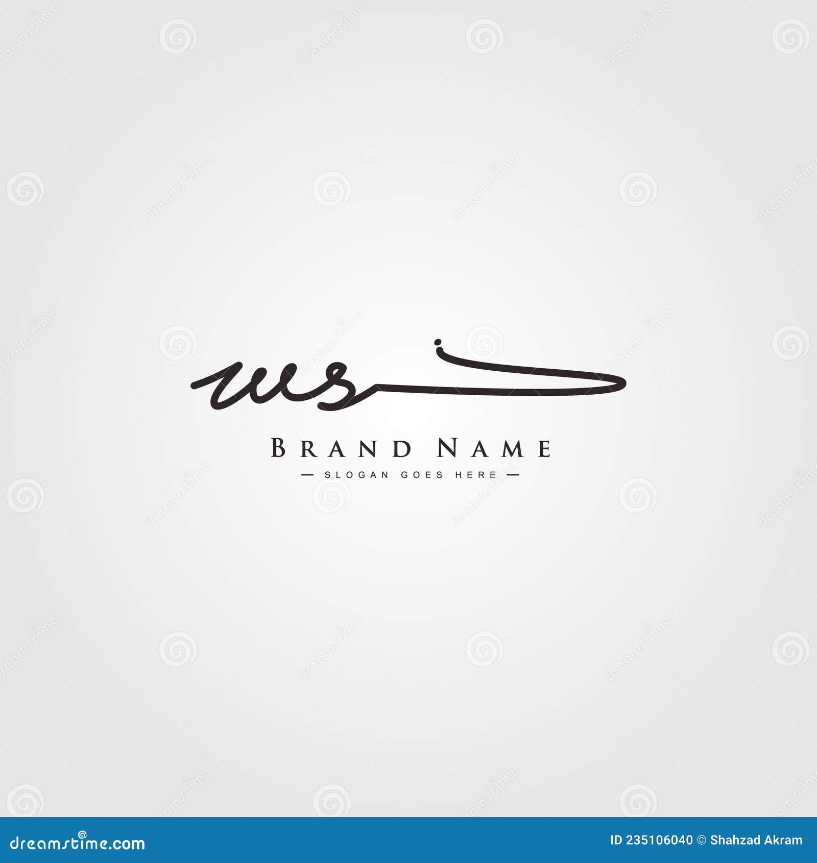 Initial Letter WS Logo - Handwritten Signature Logo Stock Vector ...