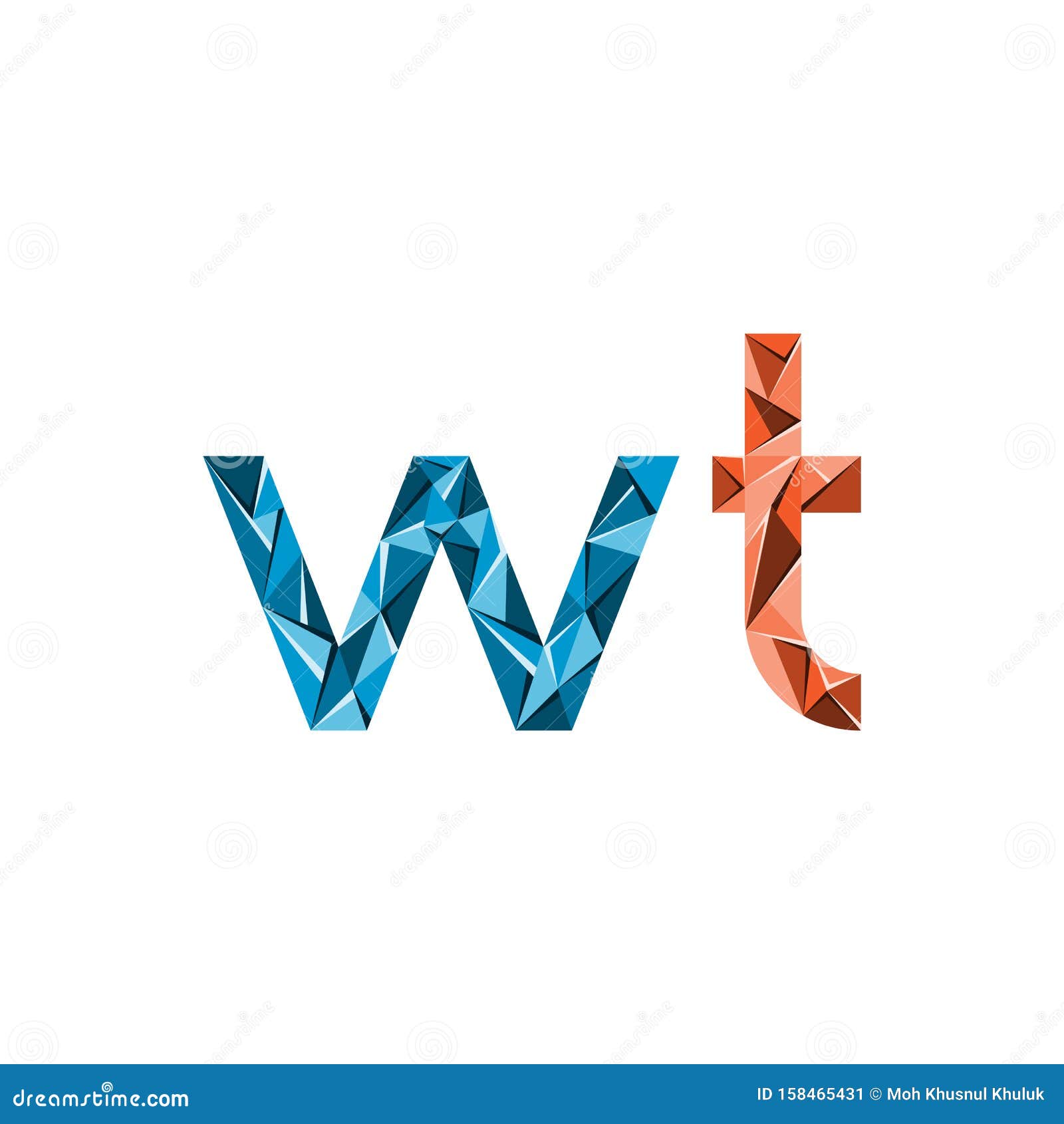 Initial Letter Wt Abstract Triangle Logo Vector Stock Vector ...
