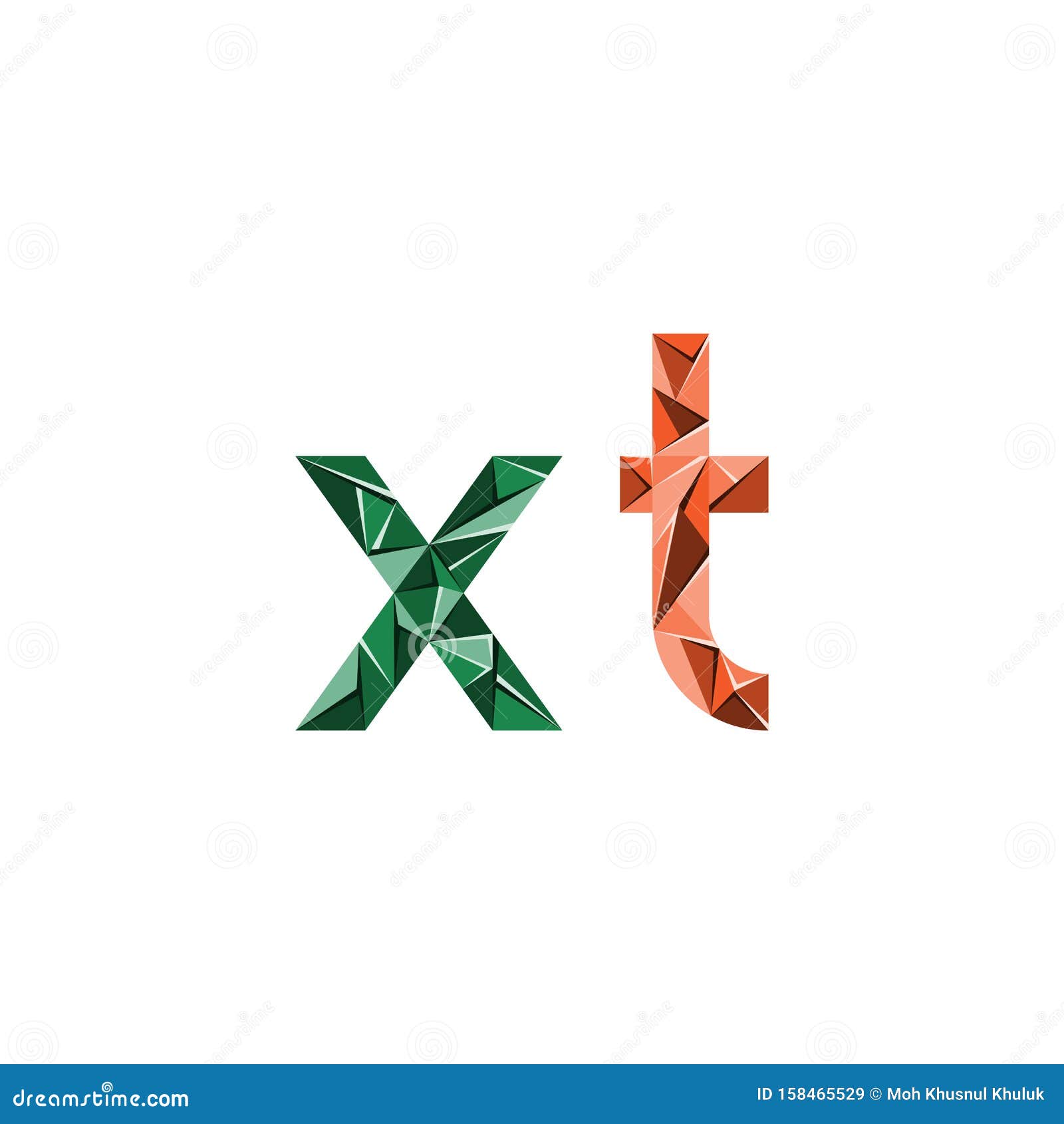 Initial Letter Xt Abstract Triangle Logo Vector Stock Vector ...