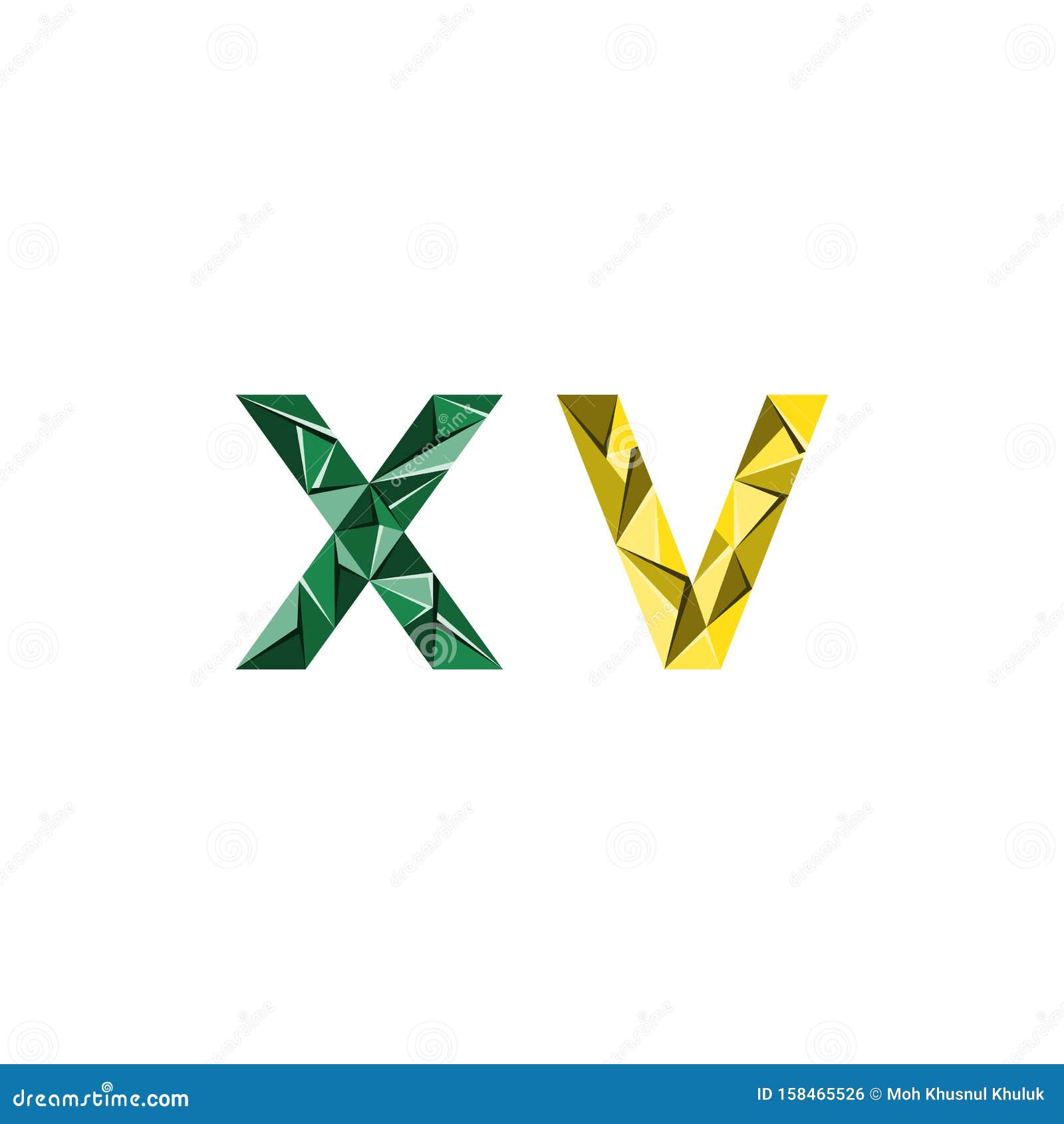 Initial Letter Xv Abstract Triangle Logo Vector Stock Vector ...