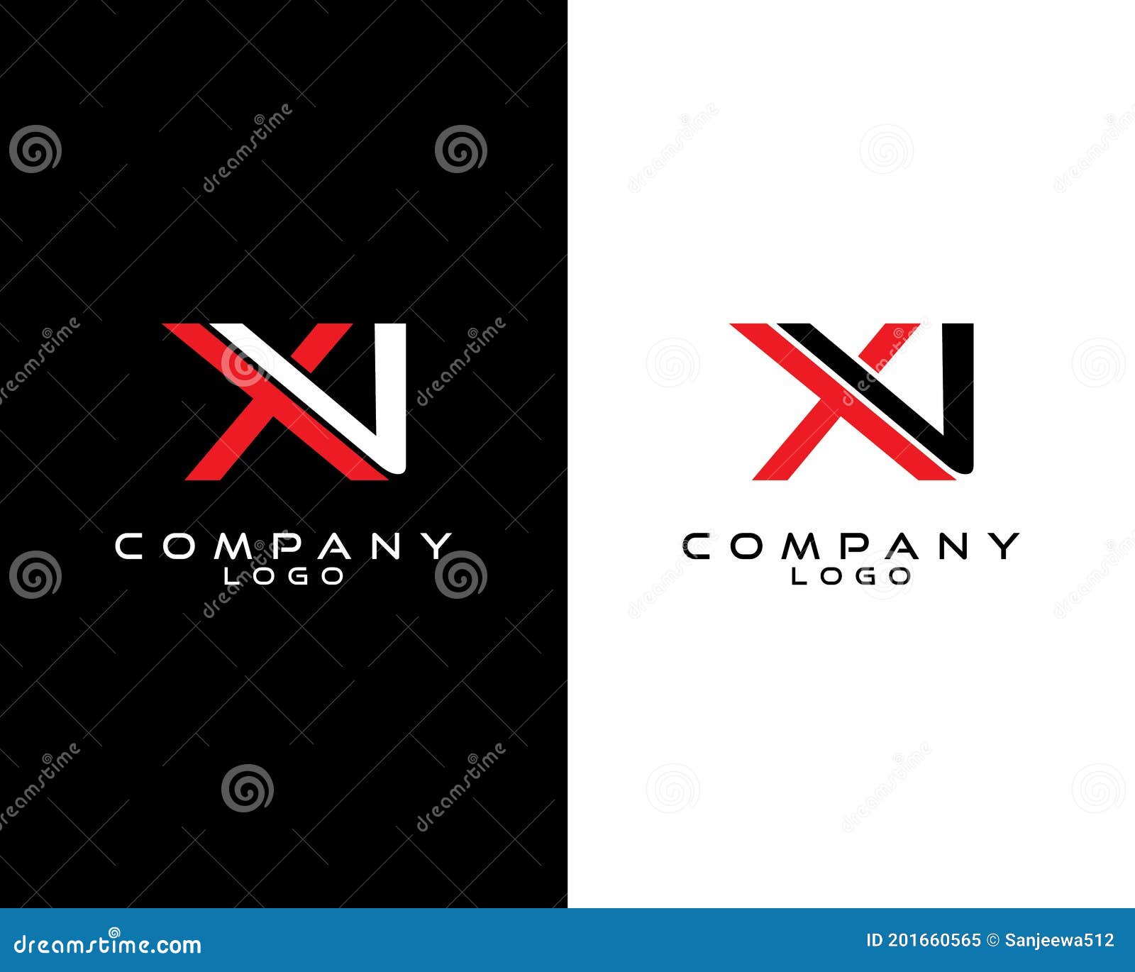Initial Letter XV, VX Monogram Logotype Vector for Company Business ...