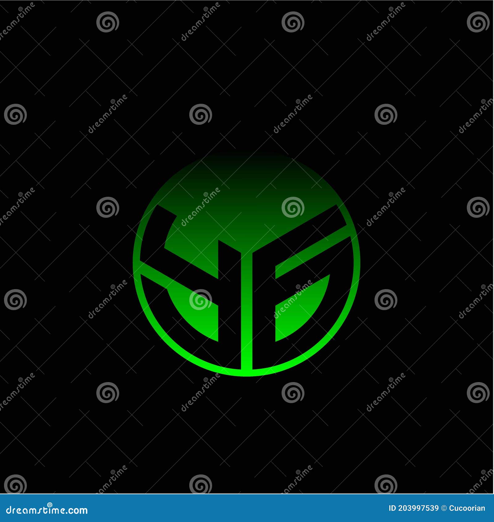 Initial Letter Y G Modern Circle with Elegant Colored Background Frame ...