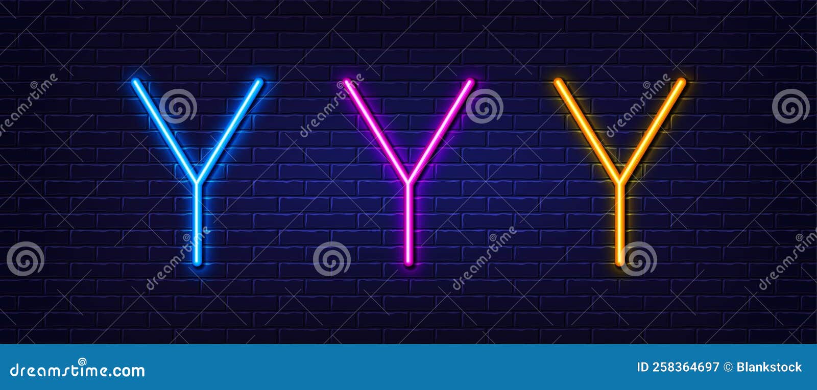 Initial Letter Y Icon. Line Typography Character Sign. Neon Light Line ...