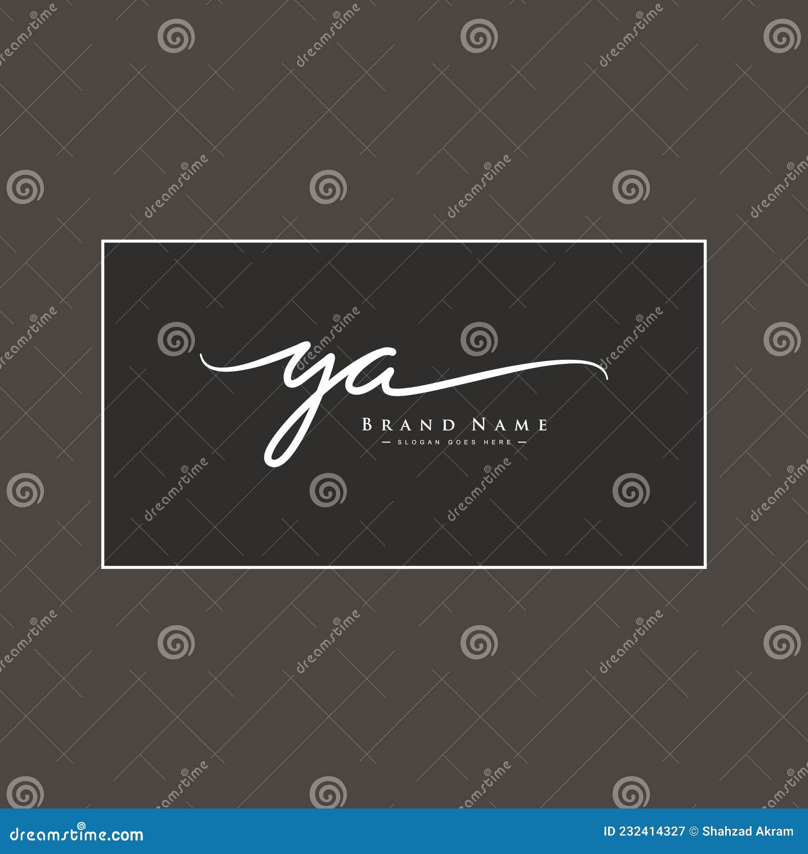 Initial Letter YA Logo - Handwritten Signature Logo Stock Vector ...