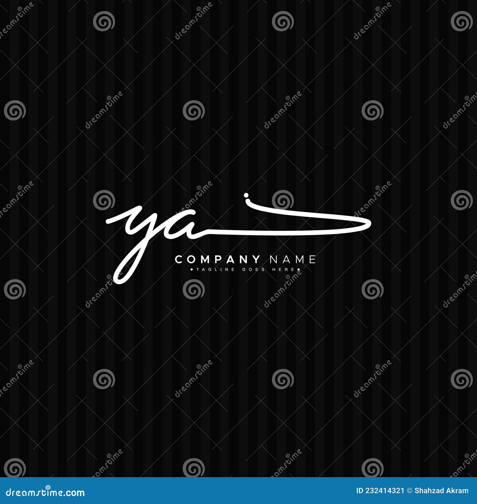 Initial Letter YA Logo - Handwritten Signature Logo Stock Vector ...