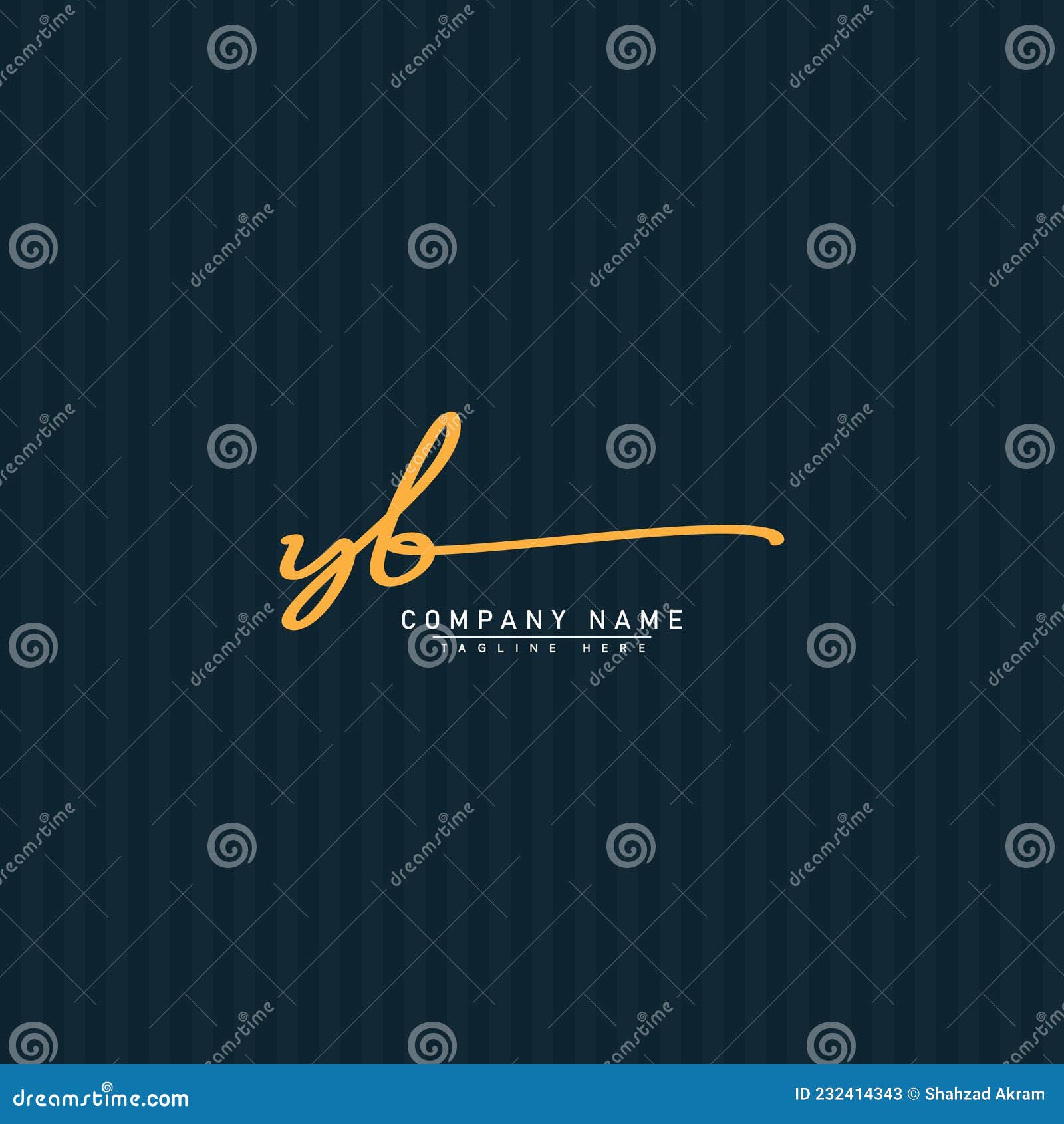 Initial Letter YB Logo - Hand Drawn Signature Style Logo Stock Vector ...