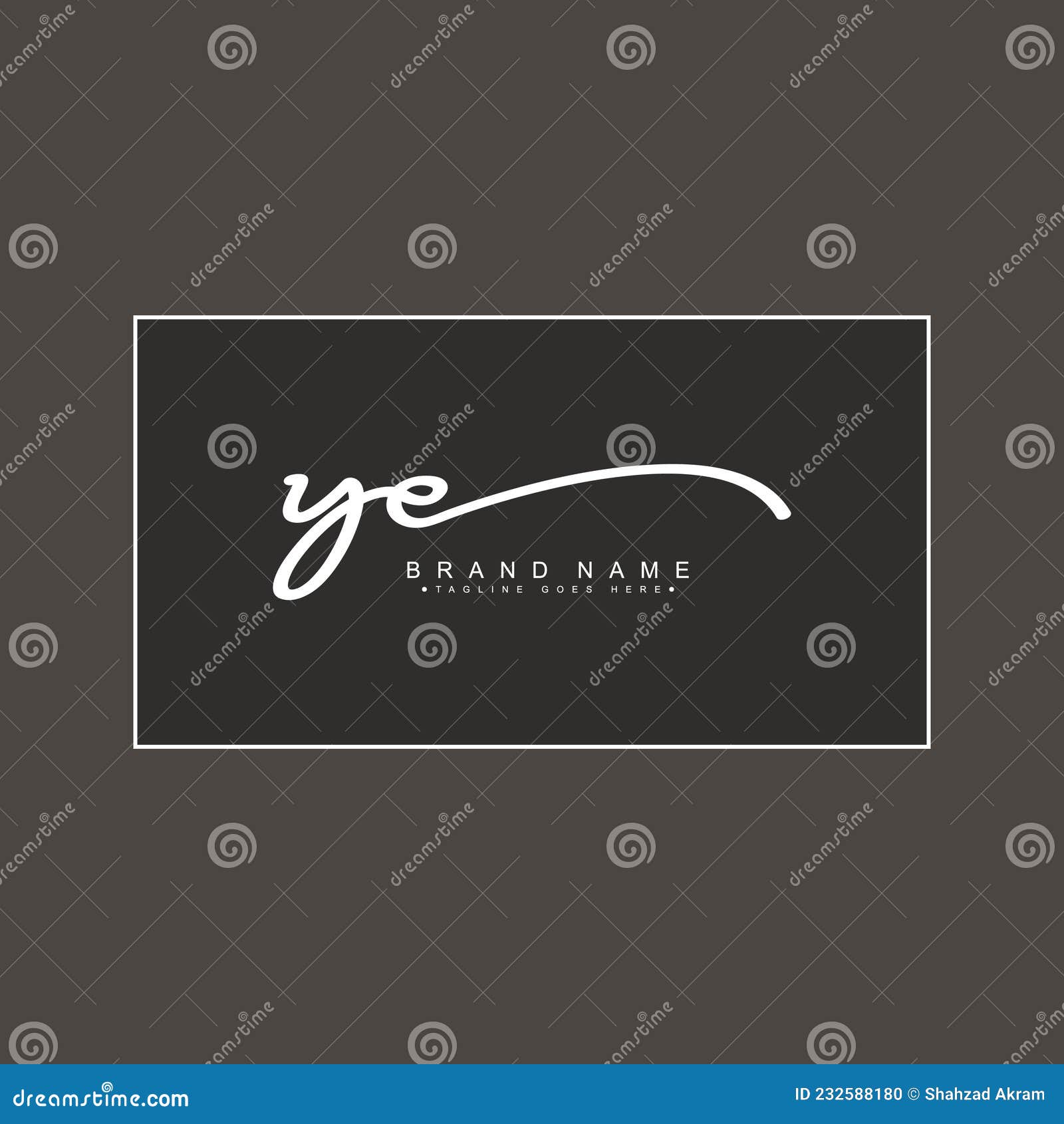 Initial Letter YE Logo - Hand Drawn Signature Style Logo Vector ...