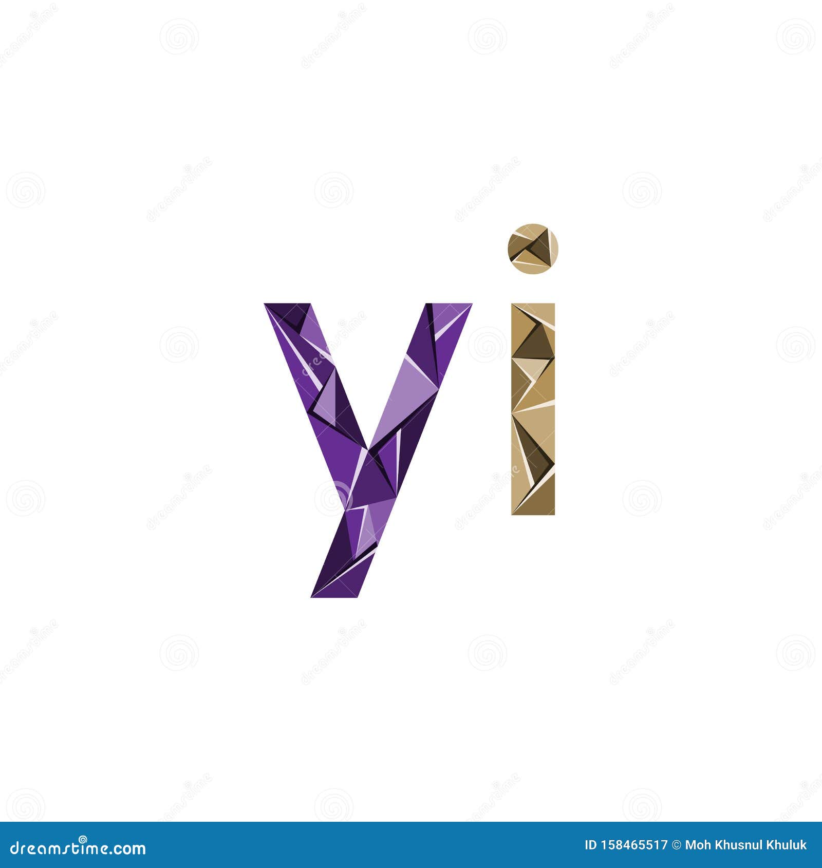 Initial Letter Yi Abstract Triangle Logo Vector Stock Vector ...