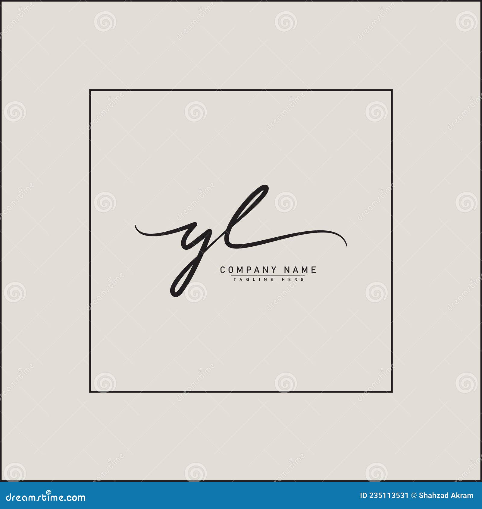 Initial Letter YL Logo - Hand Drawn Signature Logo Cartoon Vector ...