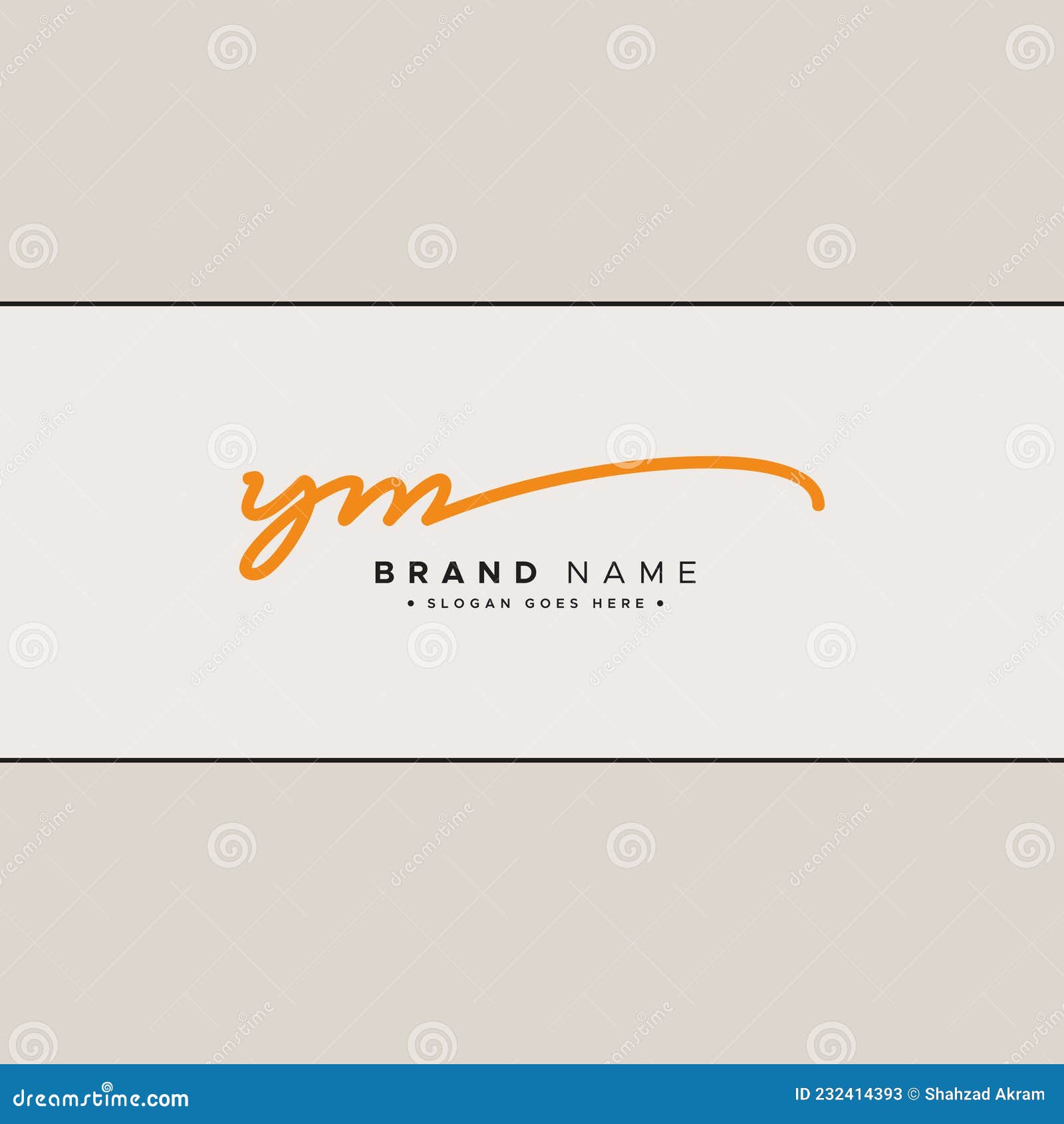 Initial Letter YM Logo - Handwritten Signature Logo Stock Vector ...