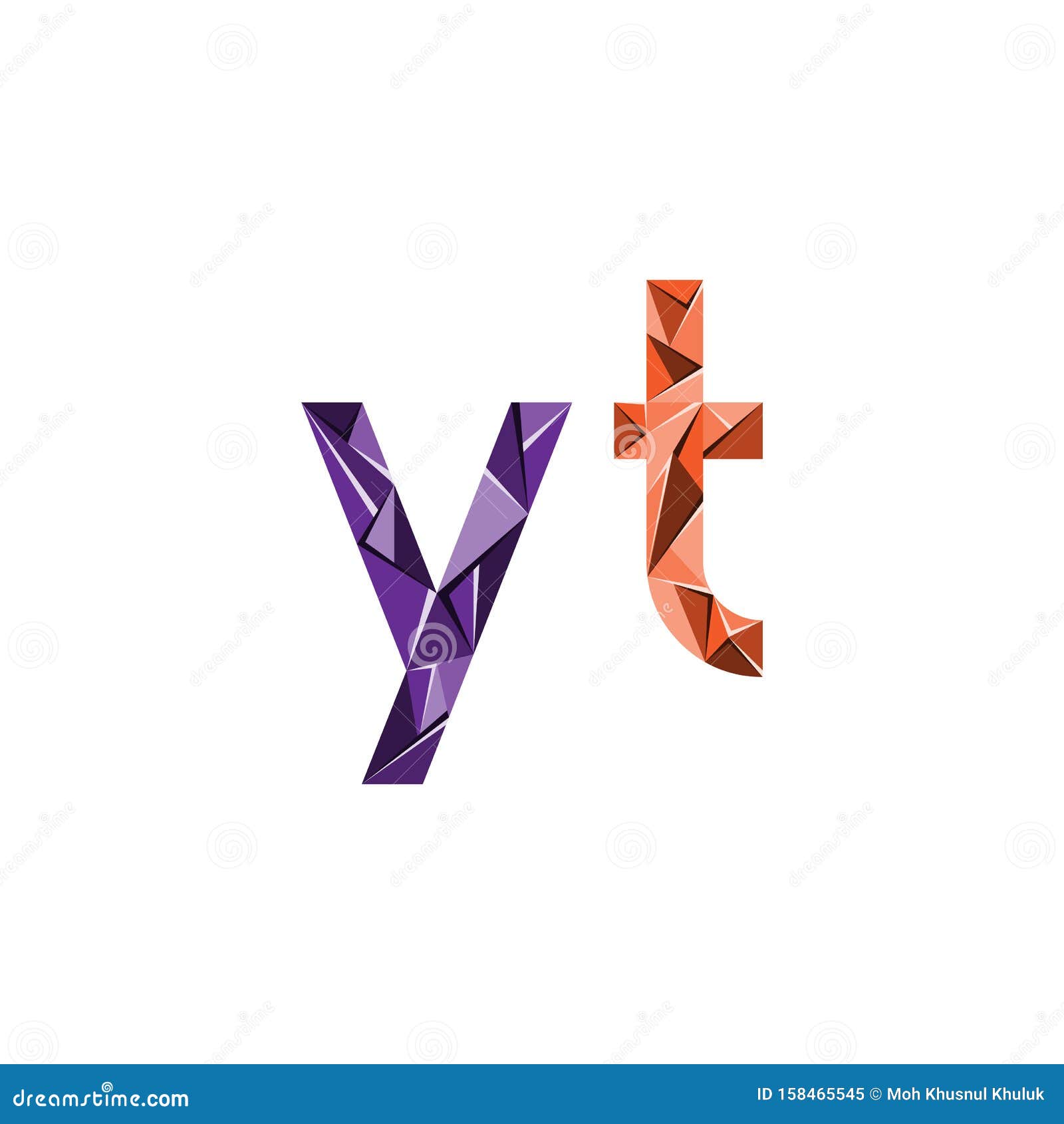 Initial Letter Yt Abstract Triangle Logo Vector Stock Vector ...