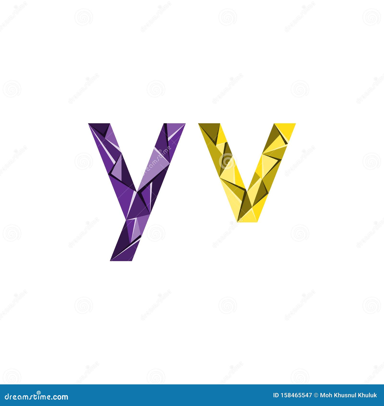 Initial Letter Yv Abstract Triangle Logo Vector Stock Vector ...