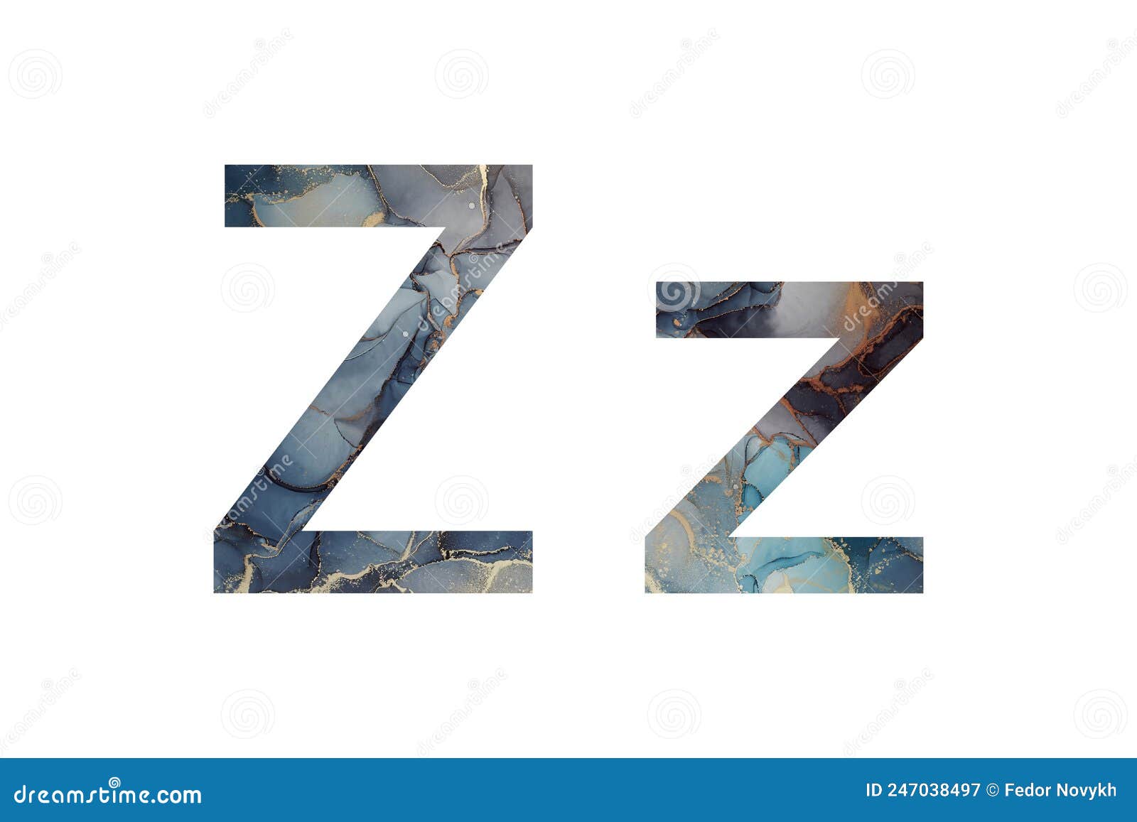 Initial Letter Z with Abstract Hand-painted Alcohol Ink Texture Stock ...