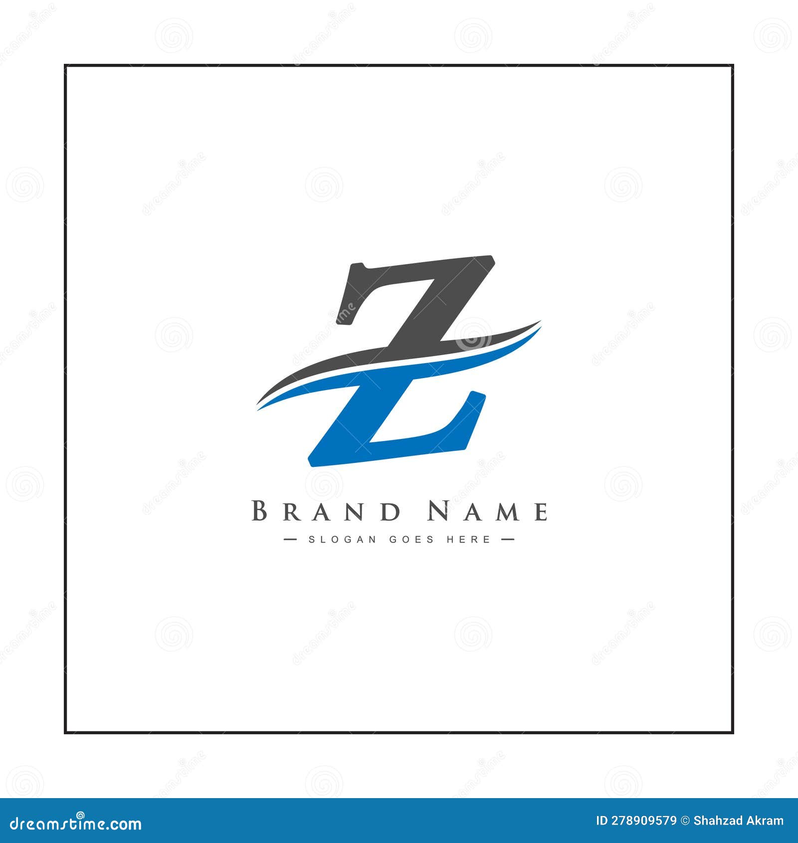 Initial Letter Z Logo - Simple Monogram Logo Stock Vector ...