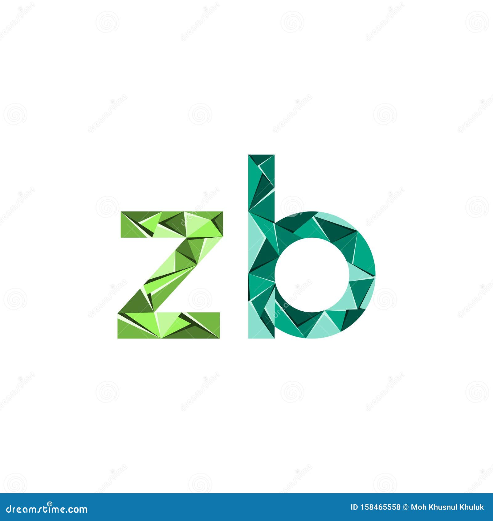 Initial Letter Zb Abstract Triangle Logo Vector Stock Vector ...