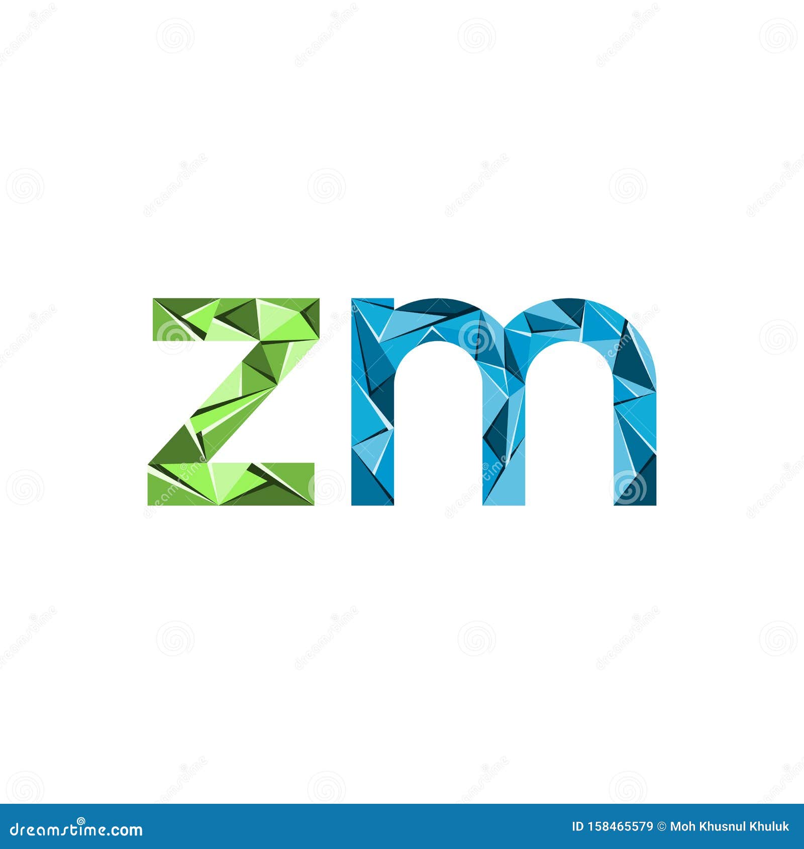Initial Letter Zm Abstract Triangle Logo Vector Stock Vector ...