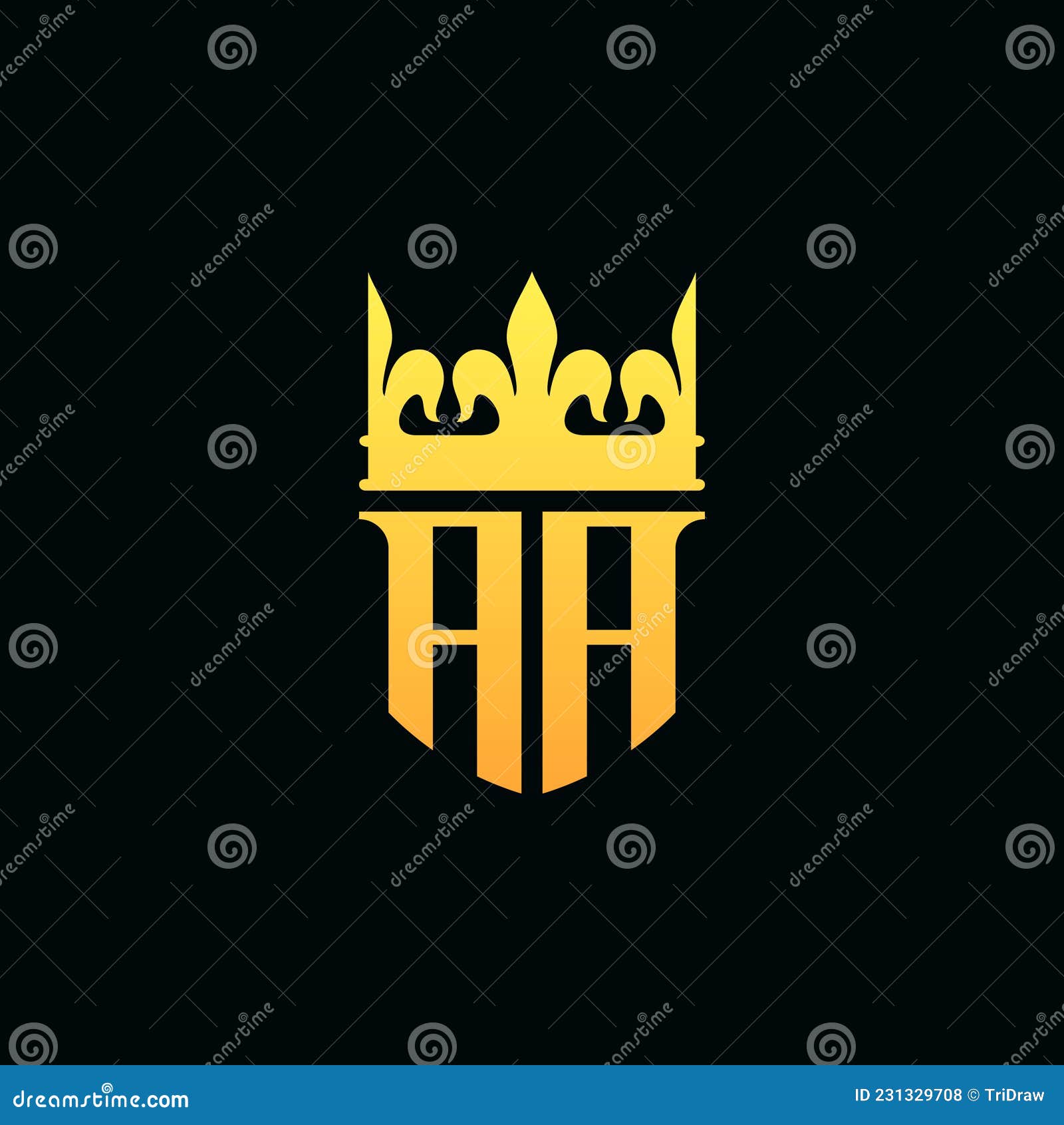 Initial Letters AA Logo Monogram Emblem Style with Crown Stock Vector ...