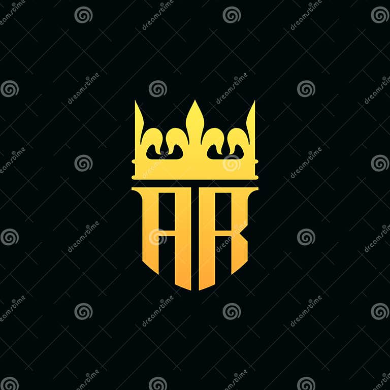 Initial Letters AR Logo Monogram Emblem Style with Crown Stock Vector ...