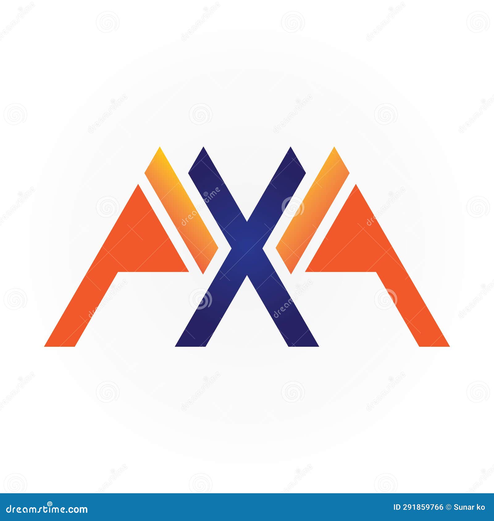 Initial Letters AXA Logo Design Vector Template Stock Illustration ...