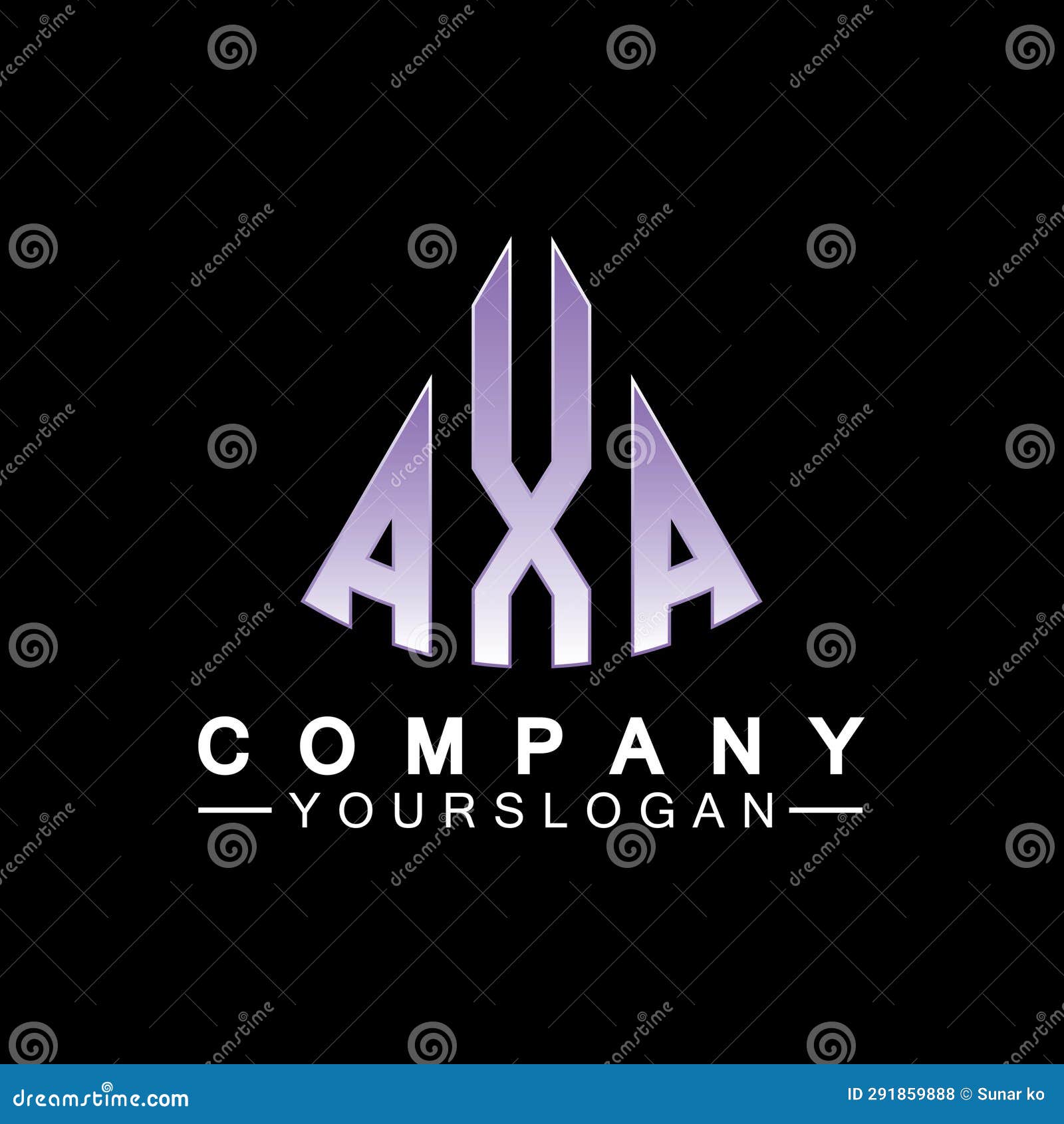 Initial Letters AXA Logo Design Vector Template Stock Illustration ...