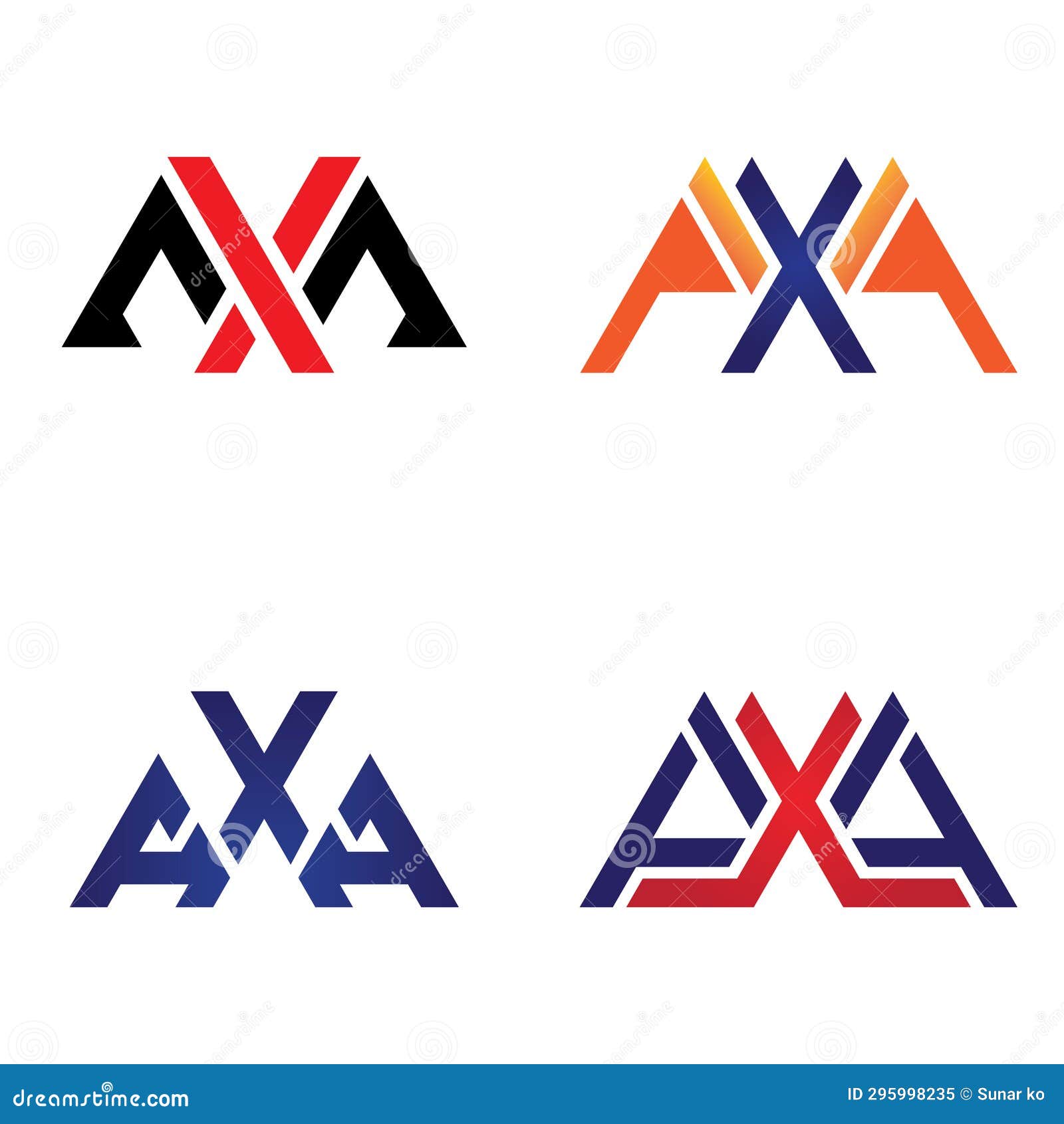 Initial Letters AXA Logo Design Vector Template Stock Vector ...