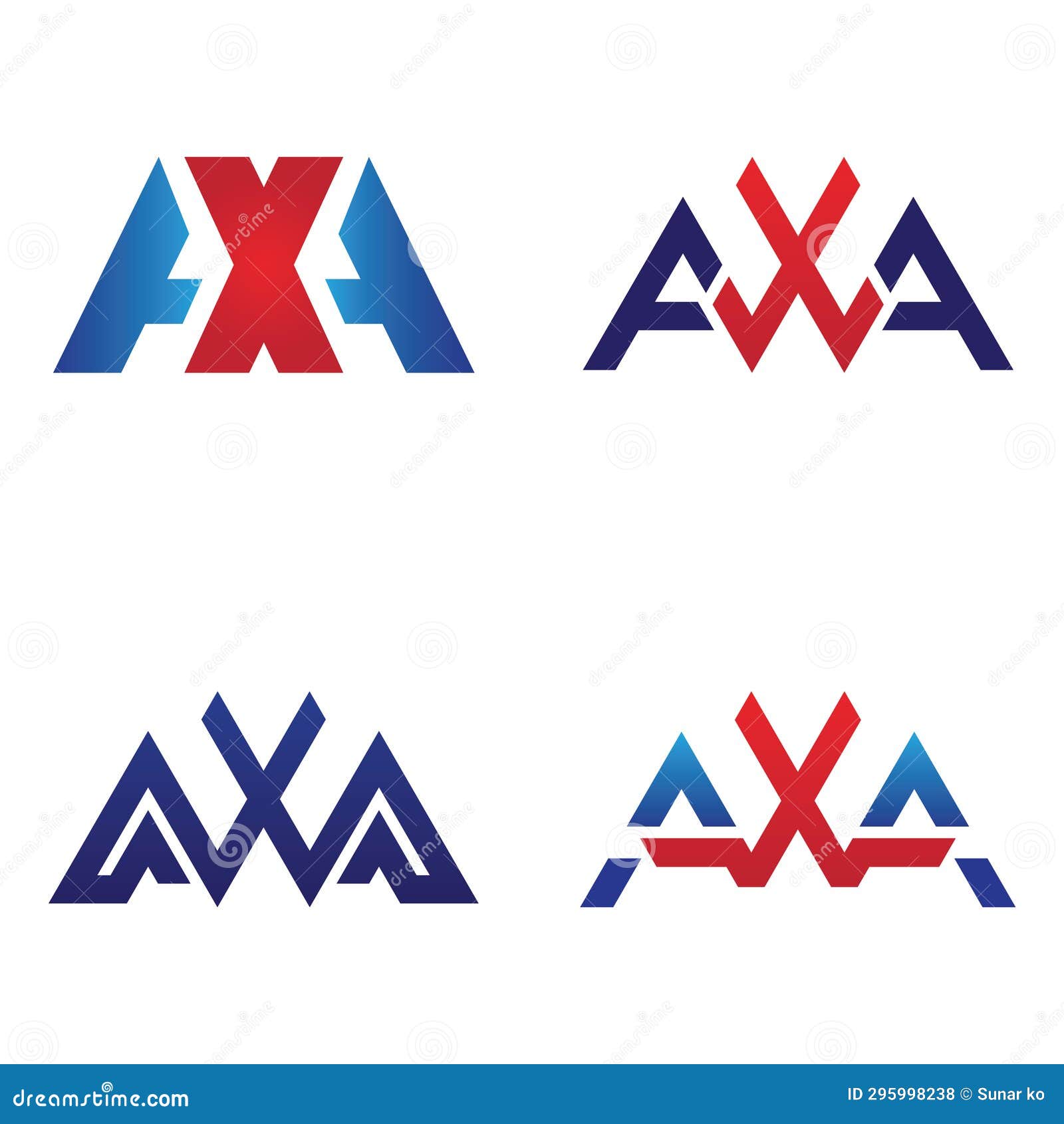 Initial Letters AXA Logo Design Vector Template Stock Vector ...