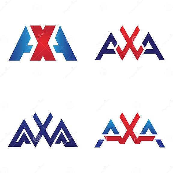 Initial Letters AXA Logo Design Vector Template Stock Vector ...