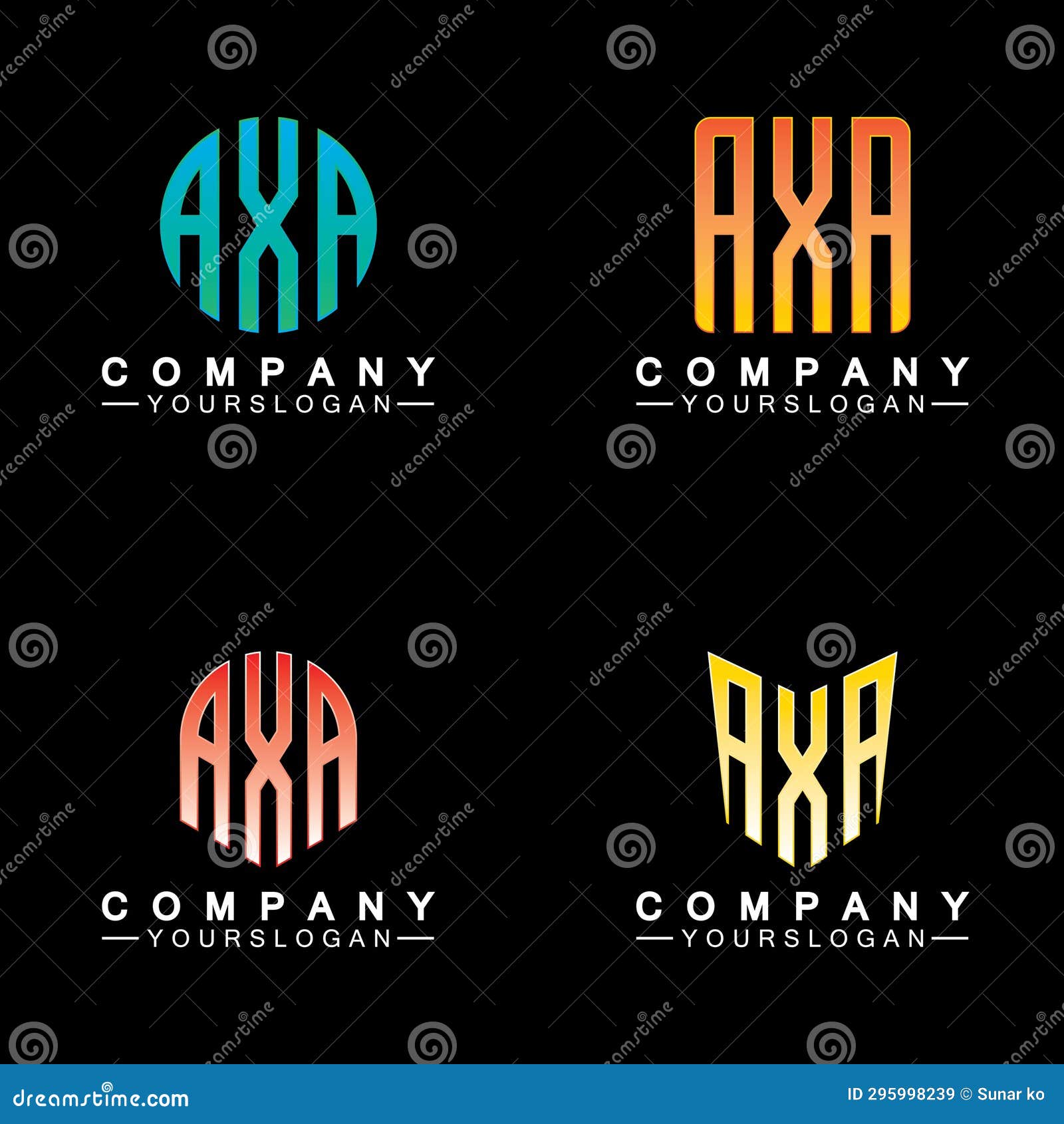 Initial Letters AXA Logo Design Vector Template Stock Vector ...