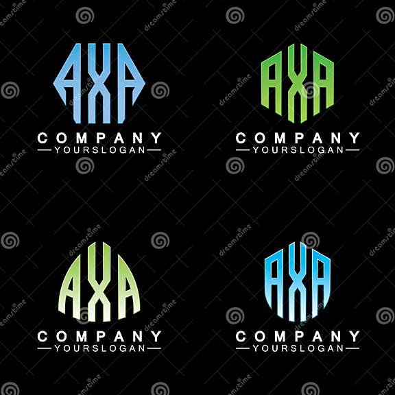 Initial Letters AXA Logo Design Vector Template Stock Vector ...