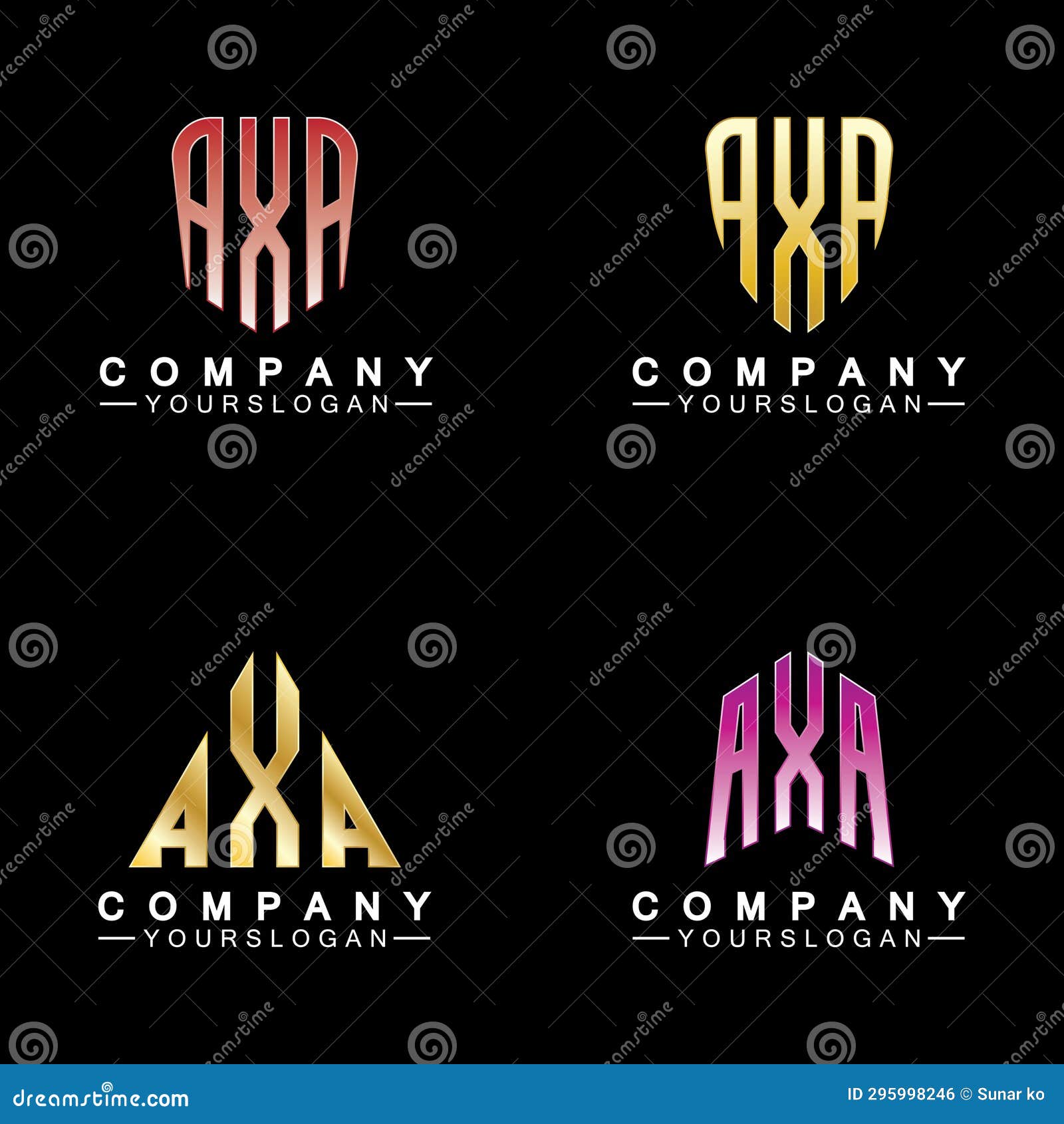 Initial Letters AXA Logo Design Vector Template Stock Vector ...