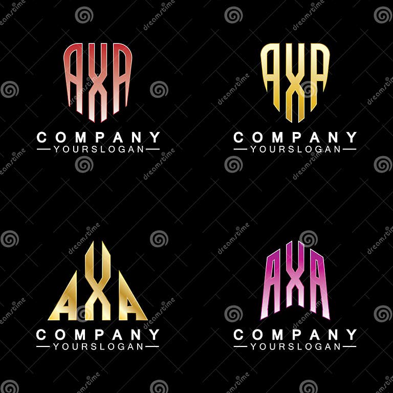 Initial Letters AXA Logo Design Vector Template Stock Vector ...