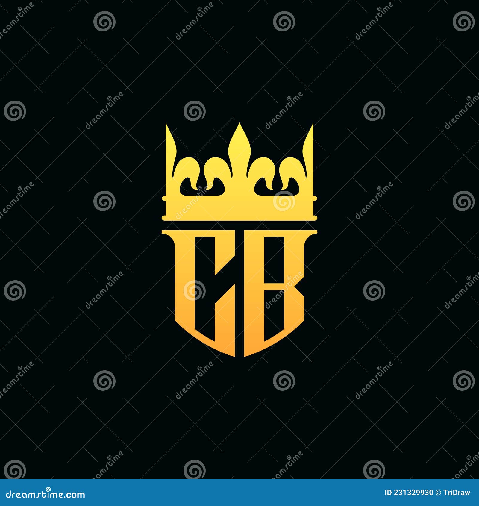 Initial Letters CB Logo Monogram Emblem Style with Crown Stock Vector ...