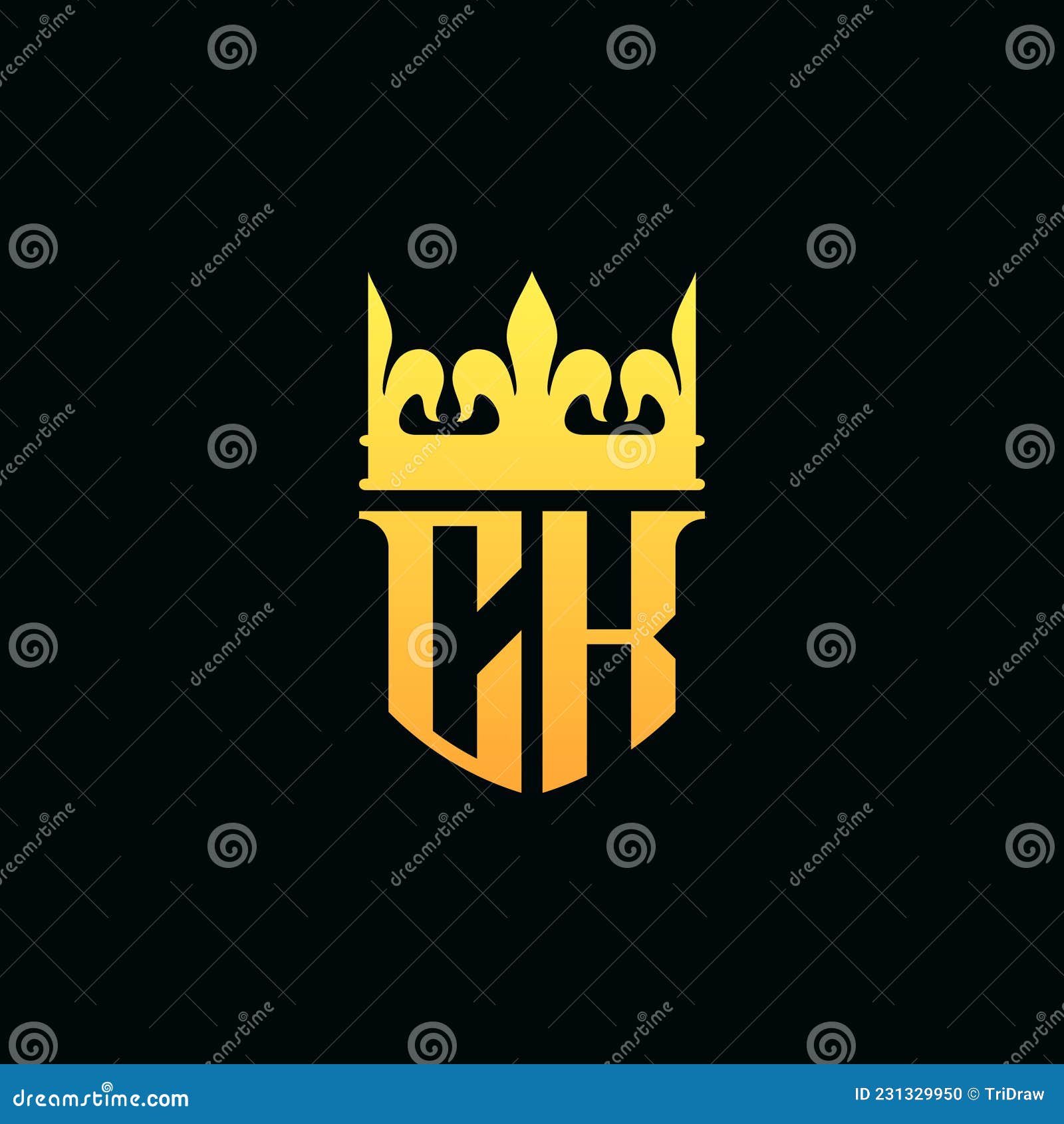 Initial Letters CK Logo Monogram Emblem Style with Crown Stock Vector ...
