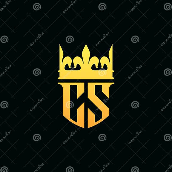 Initial Letters CS Logo Monogram Emblem Style with Crown Stock Vector ...