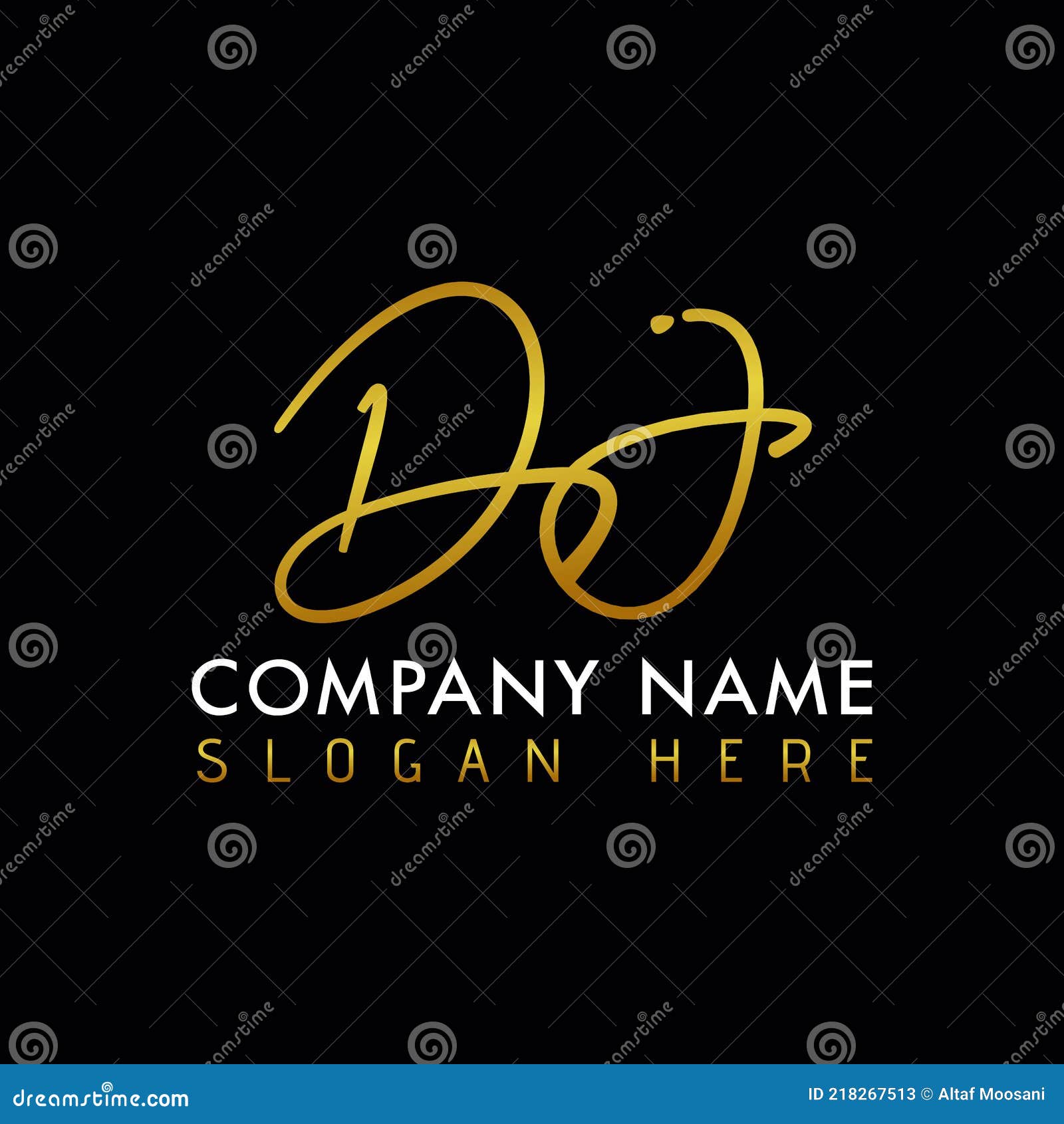 Initial Letters D J Logo Design Golden Vector Template Stock Vector ...