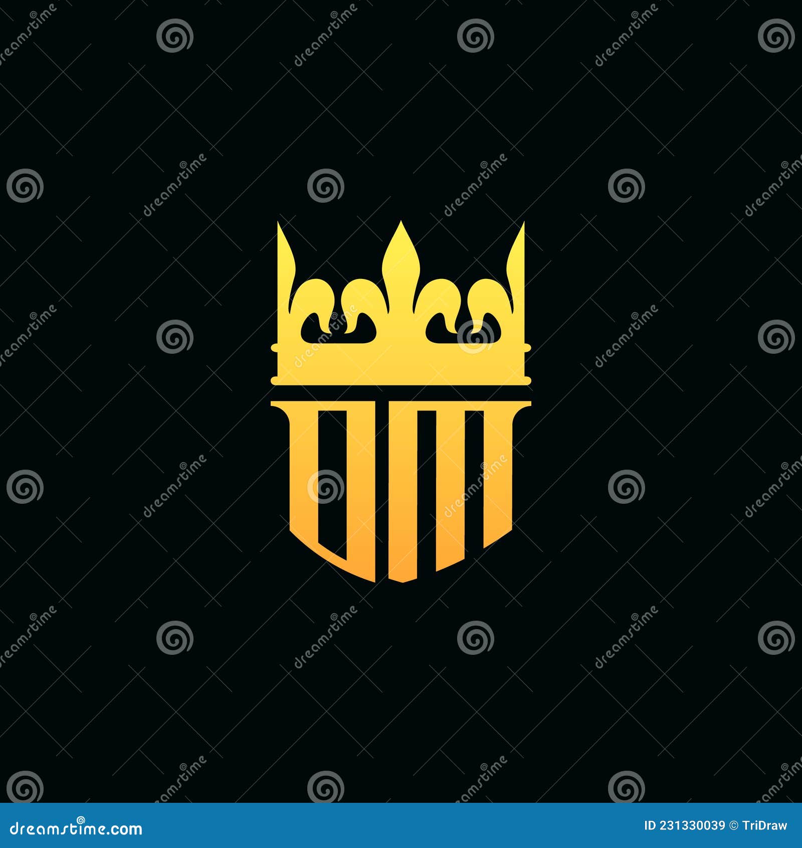 Initial Letters DM Logo Monogram Emblem Style with Crown Stock Vector ...