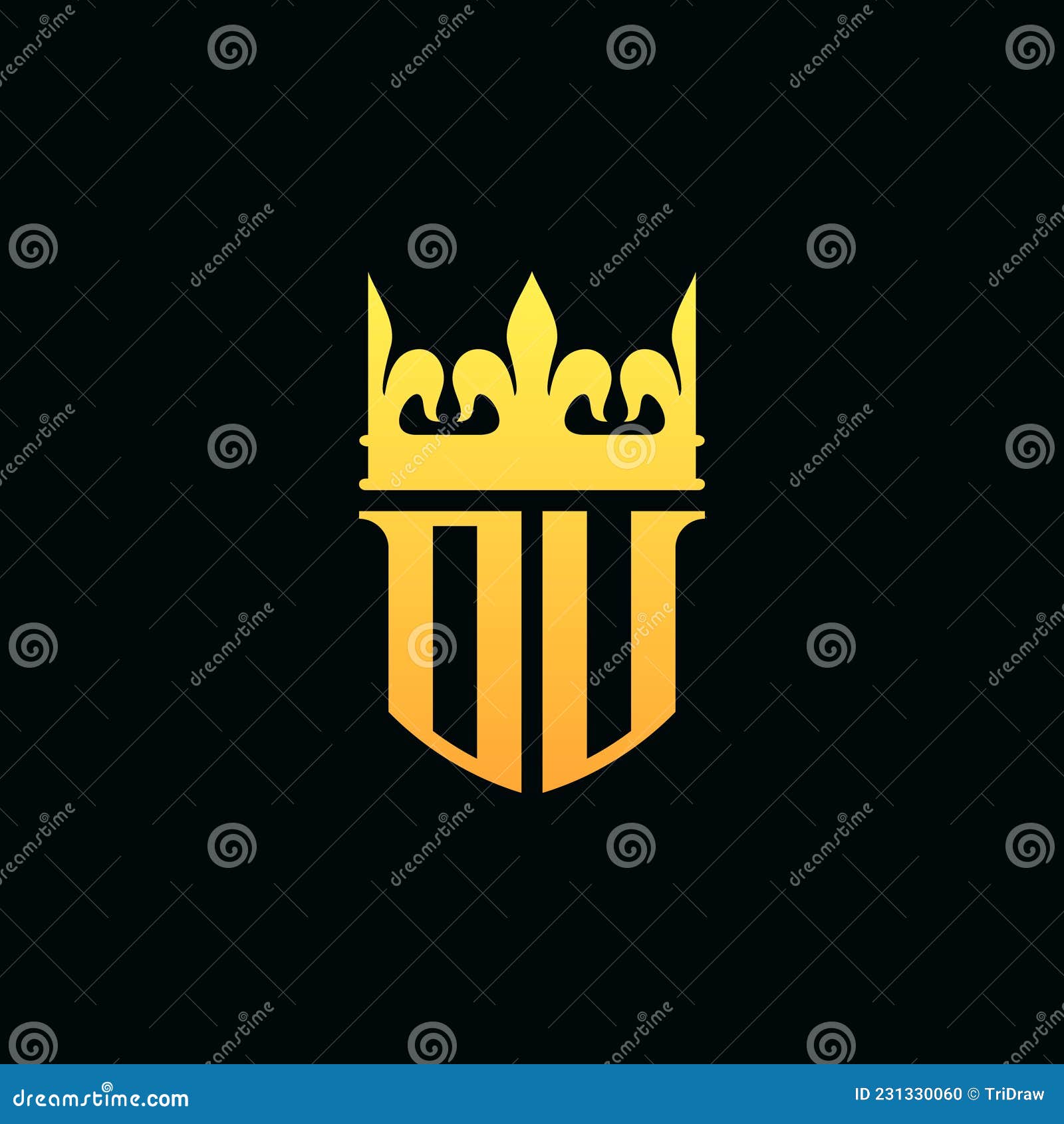 Initial Letters DU Logo Monogram Emblem Style with Crown Stock Vector ...