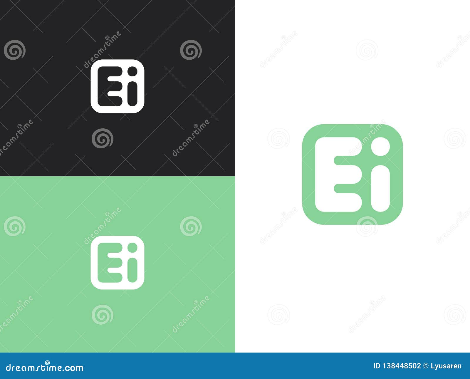 Initial Letters EI Logo Design Template Elements Stock Illustration ...