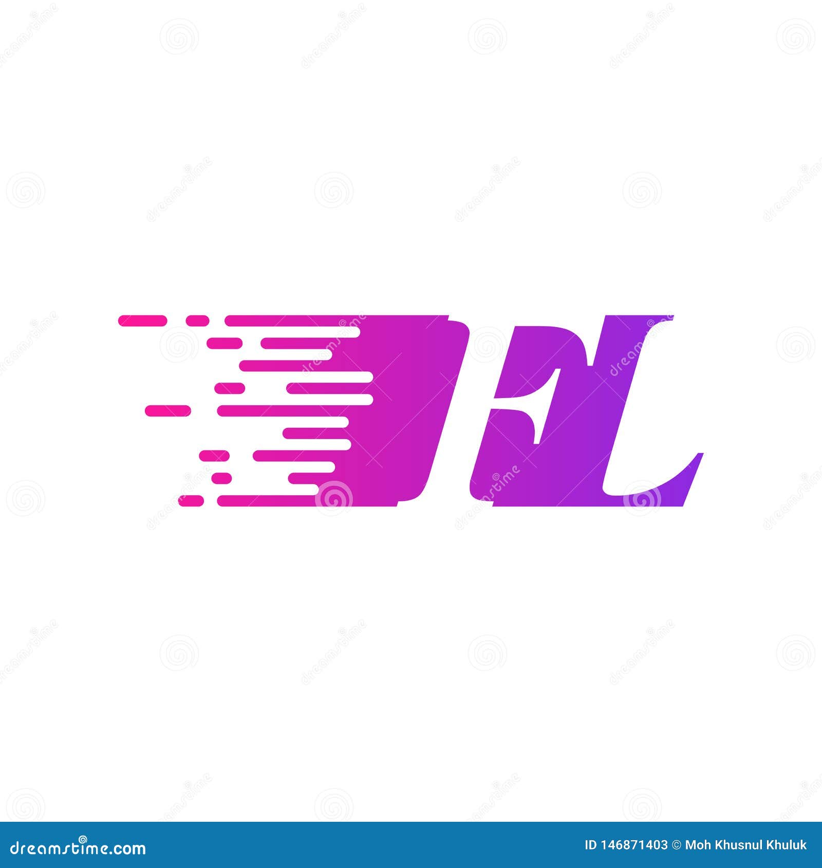 Initial Letter FL Fast Moving Logo Vector Purple Pink Color Stock ...