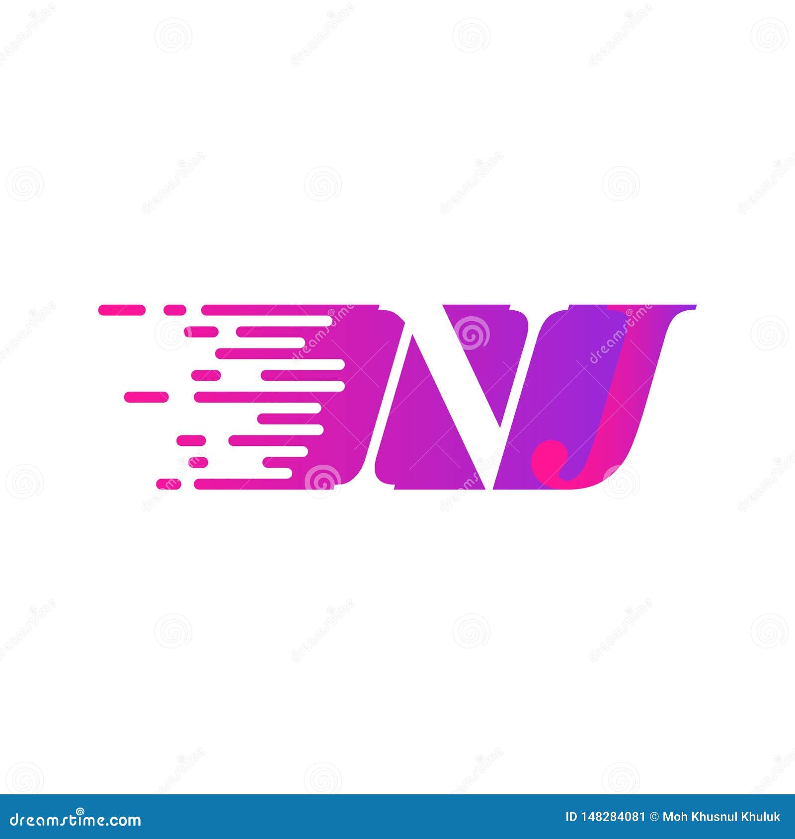 Initial Letter NJ Fast Moving Logo Vector Purple Pink Color Stock ...