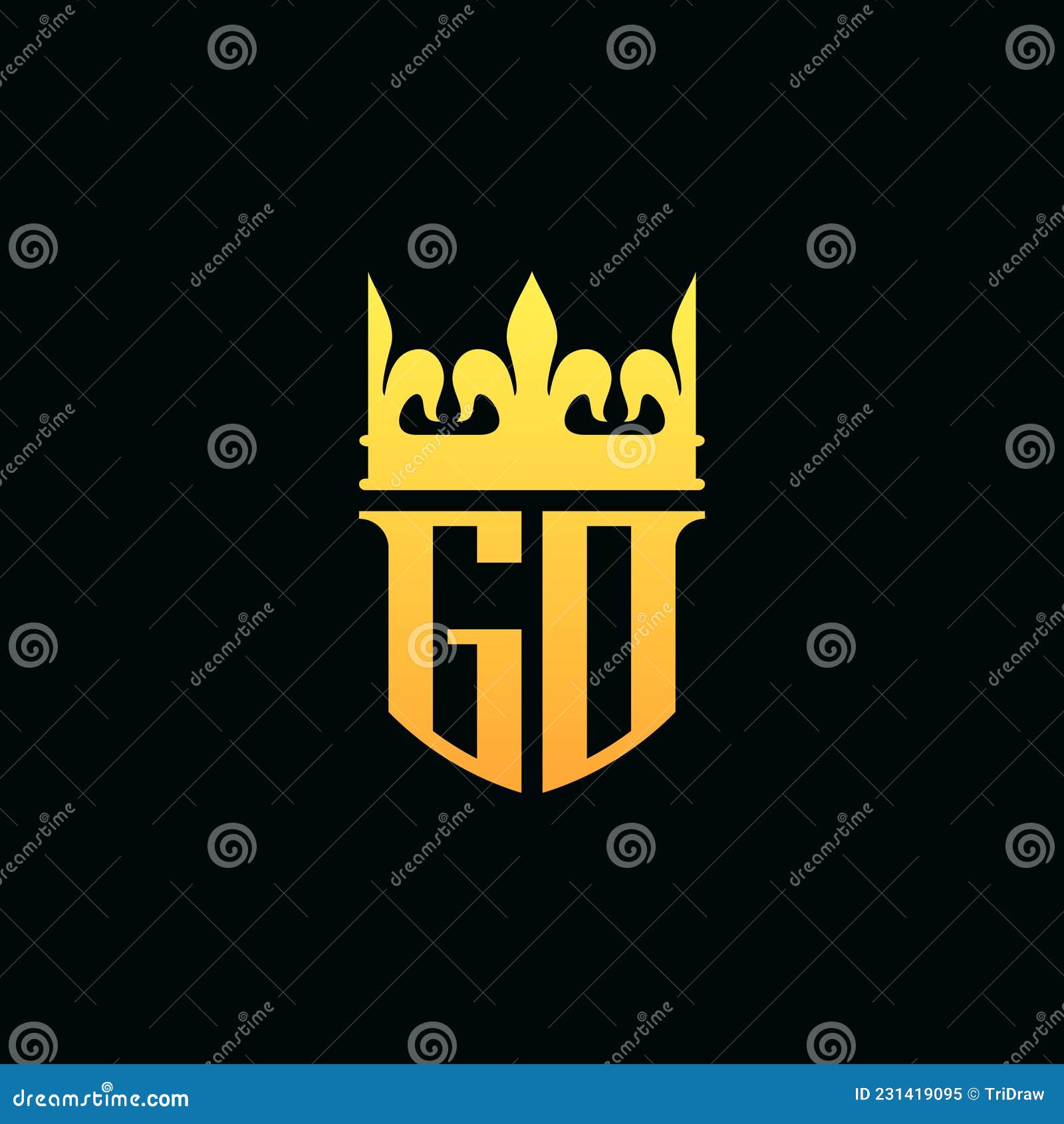 Initial Letters GD Logo Monogram Emblem Style with Crown Stock Vector ...