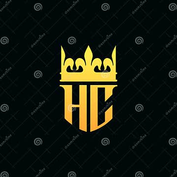 Initial Letters HC Logo Monogram Emblem Style with Crown Stock Vector ...