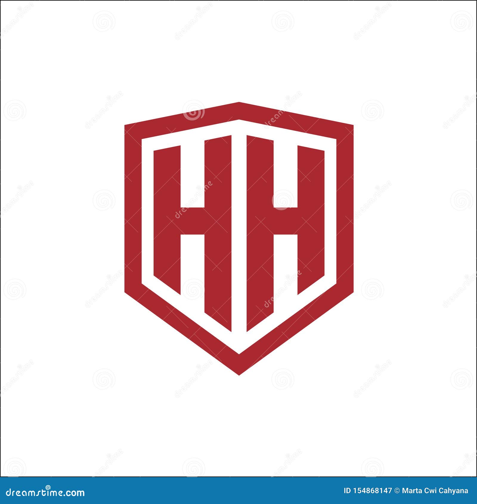 Initial Letters HH Shield Shape Modern Logo Vector Template Stock ...