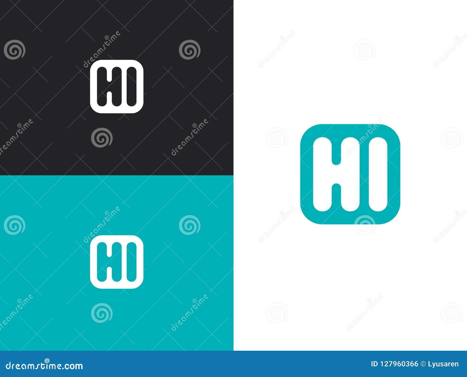 Initial Letters HI Logo Design Template Elements Stock Illustration ...