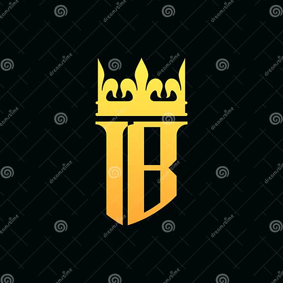 Initial Letters IB Logo Monogram Emblem Style with Crown Stock Vector ...